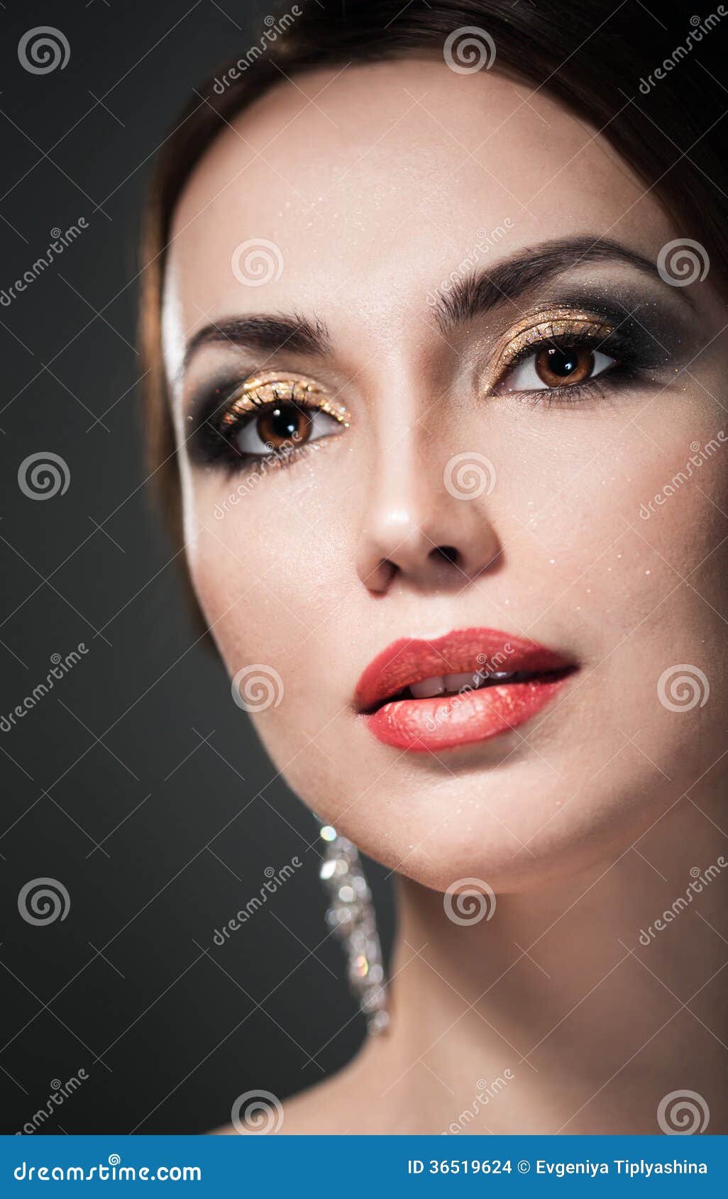 Woman with bright makeup stock photo. Image of golden - 36519624