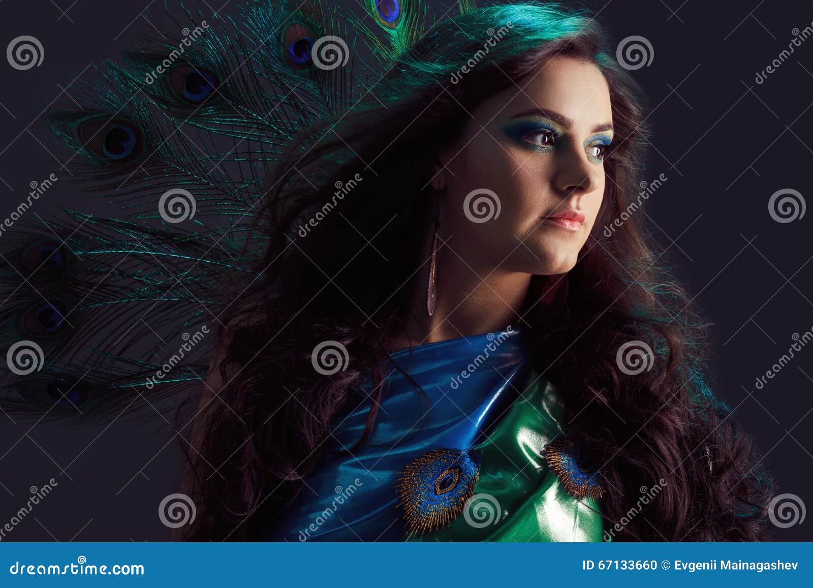 Peacock Feather Design Dress