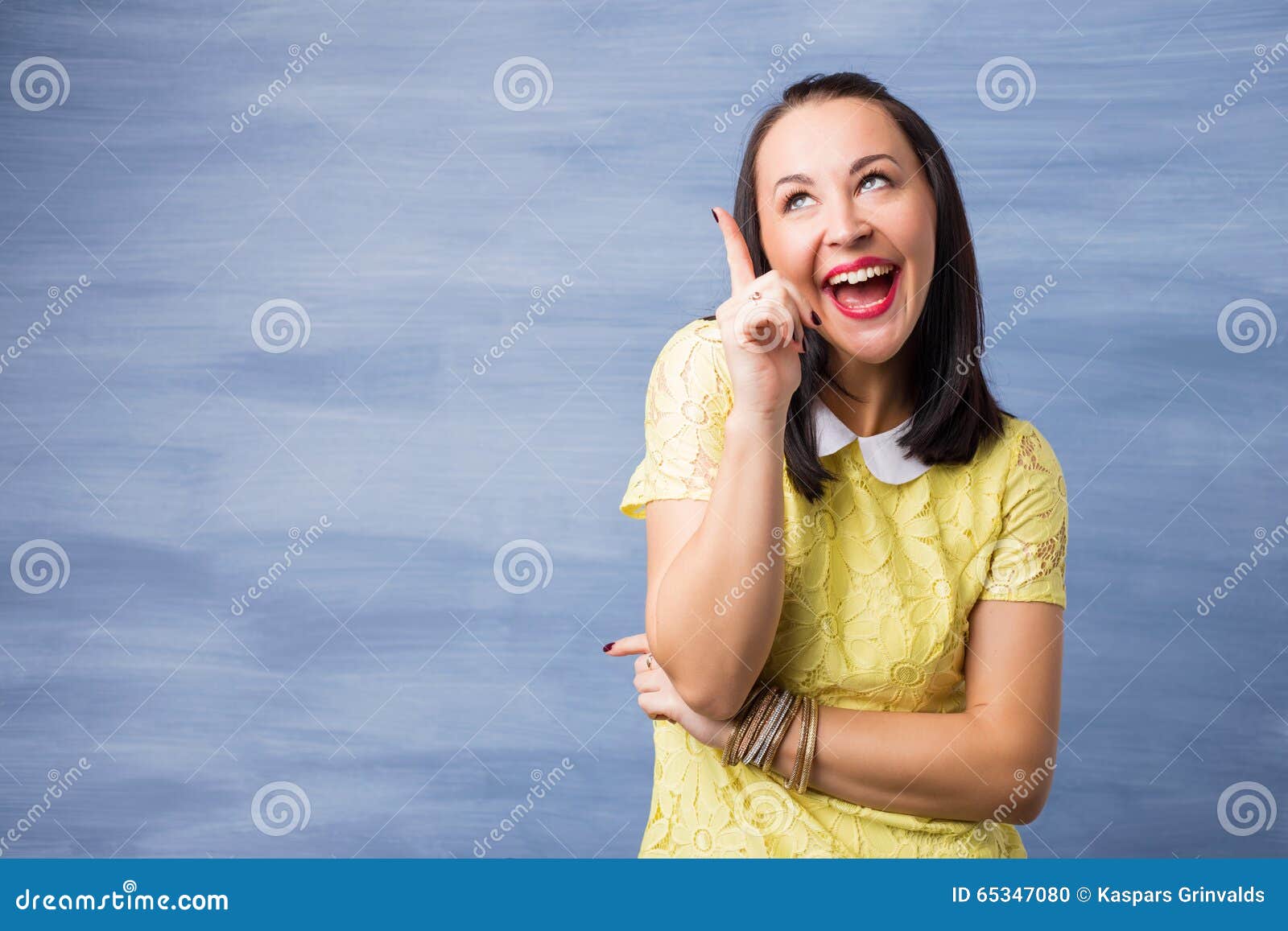 Woman with brilliant idea stock photo. Image of business - 65347080