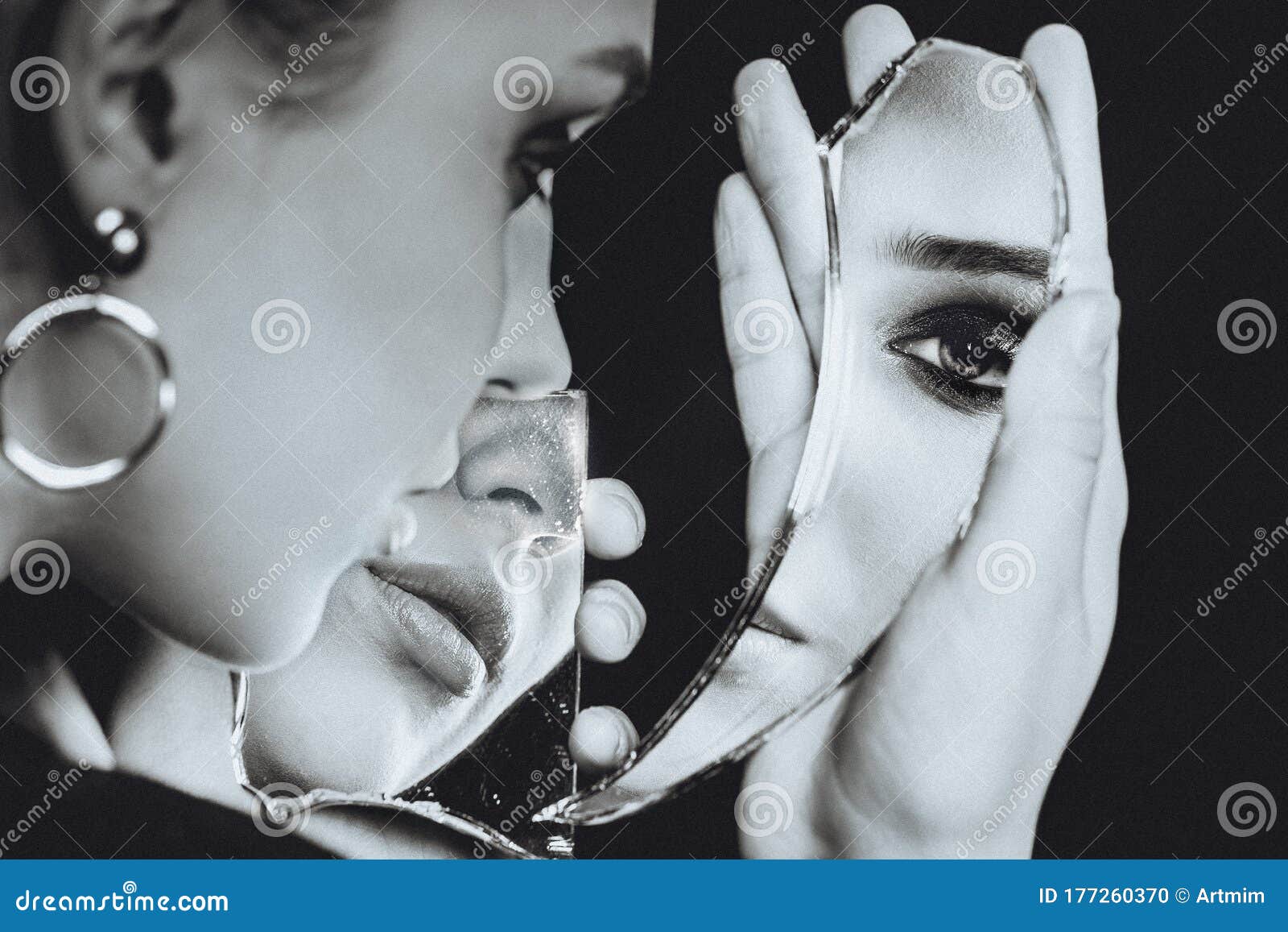 Black And White Broken Mirror