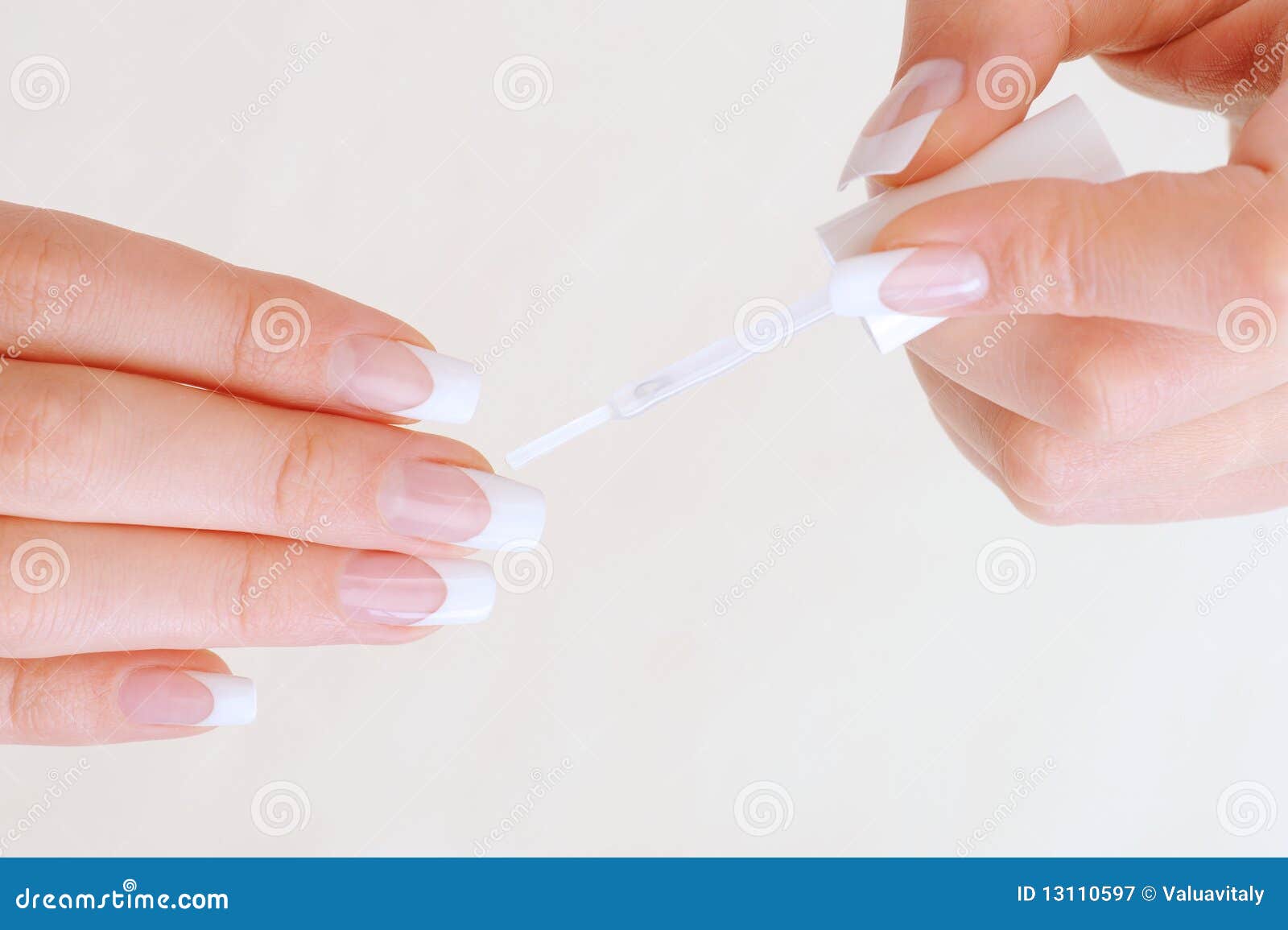 Woman Brushing Fingernail Using with Enamel Stock Image - Image of hand ...