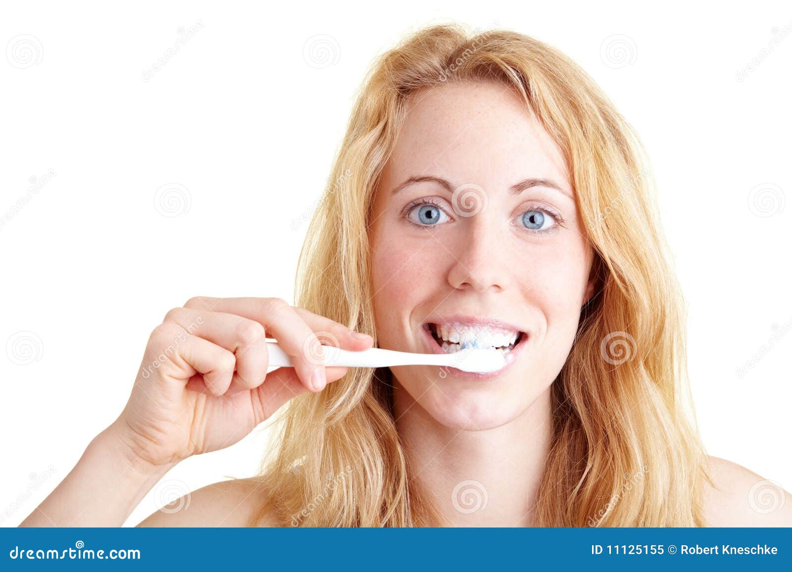 Woman brushing teeth stock image. Image of person, caries - 11125155