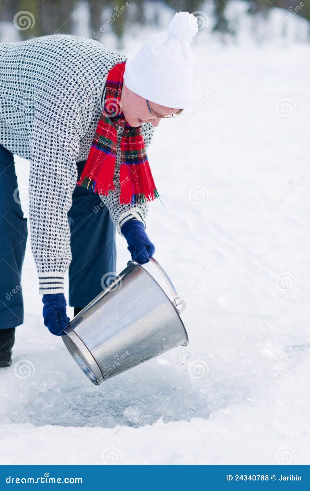 Woman and bucket stock photo. Image of household, person - 24340788