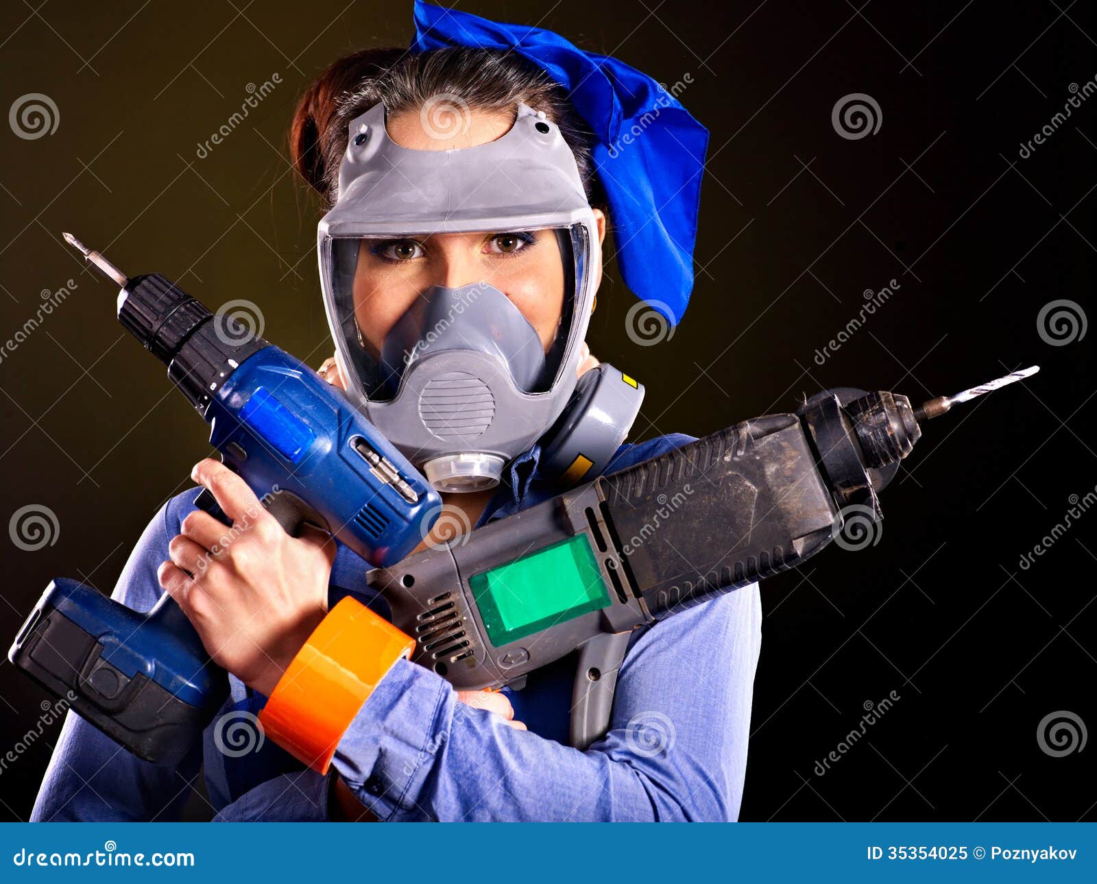 Woman Builder with Construction Tools. Stock Image - Image of building ...