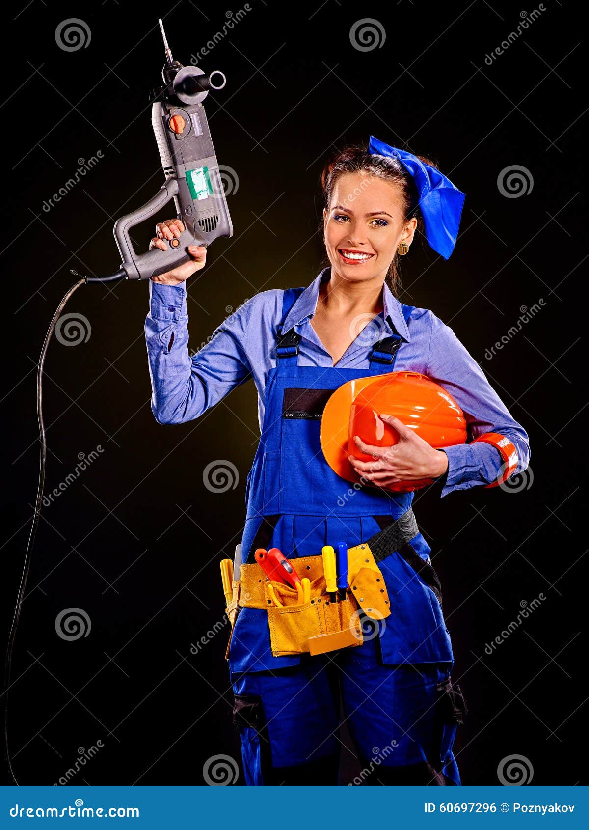 Woman Builder with Construction Tools Stock Photo - Image of beauty ...