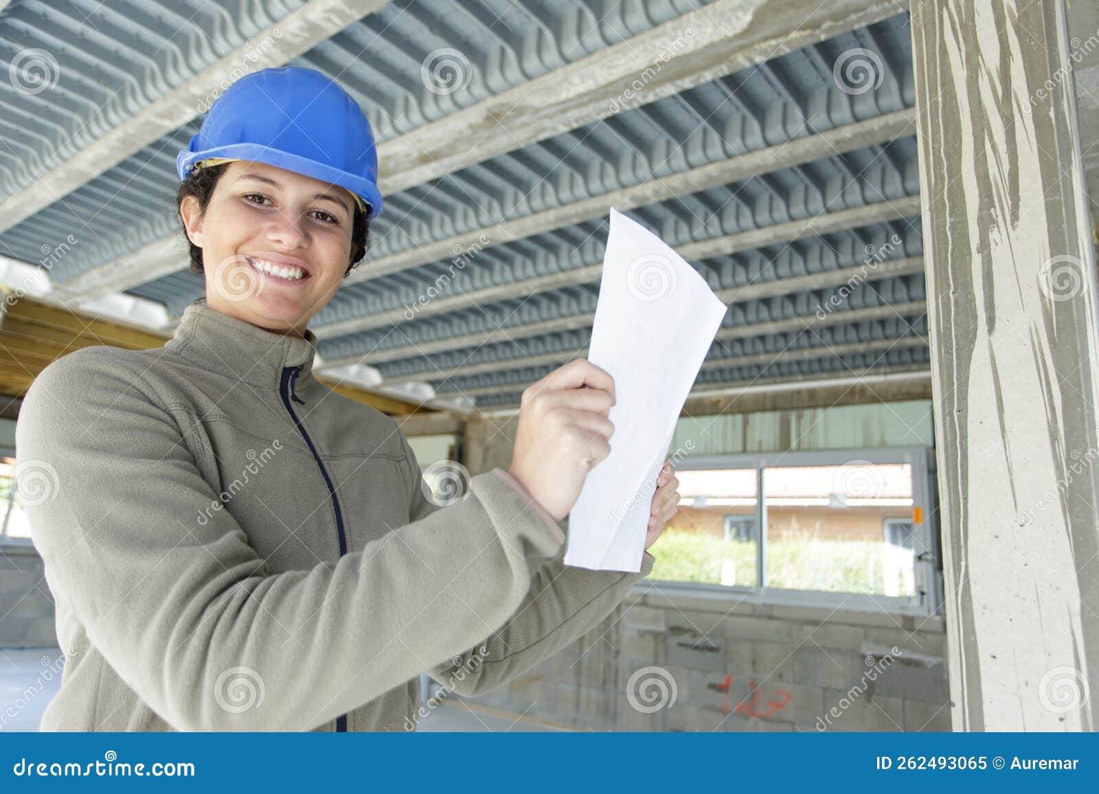 Woman Builder Taking Notes at Construction Site Stock Image - Image of ...
