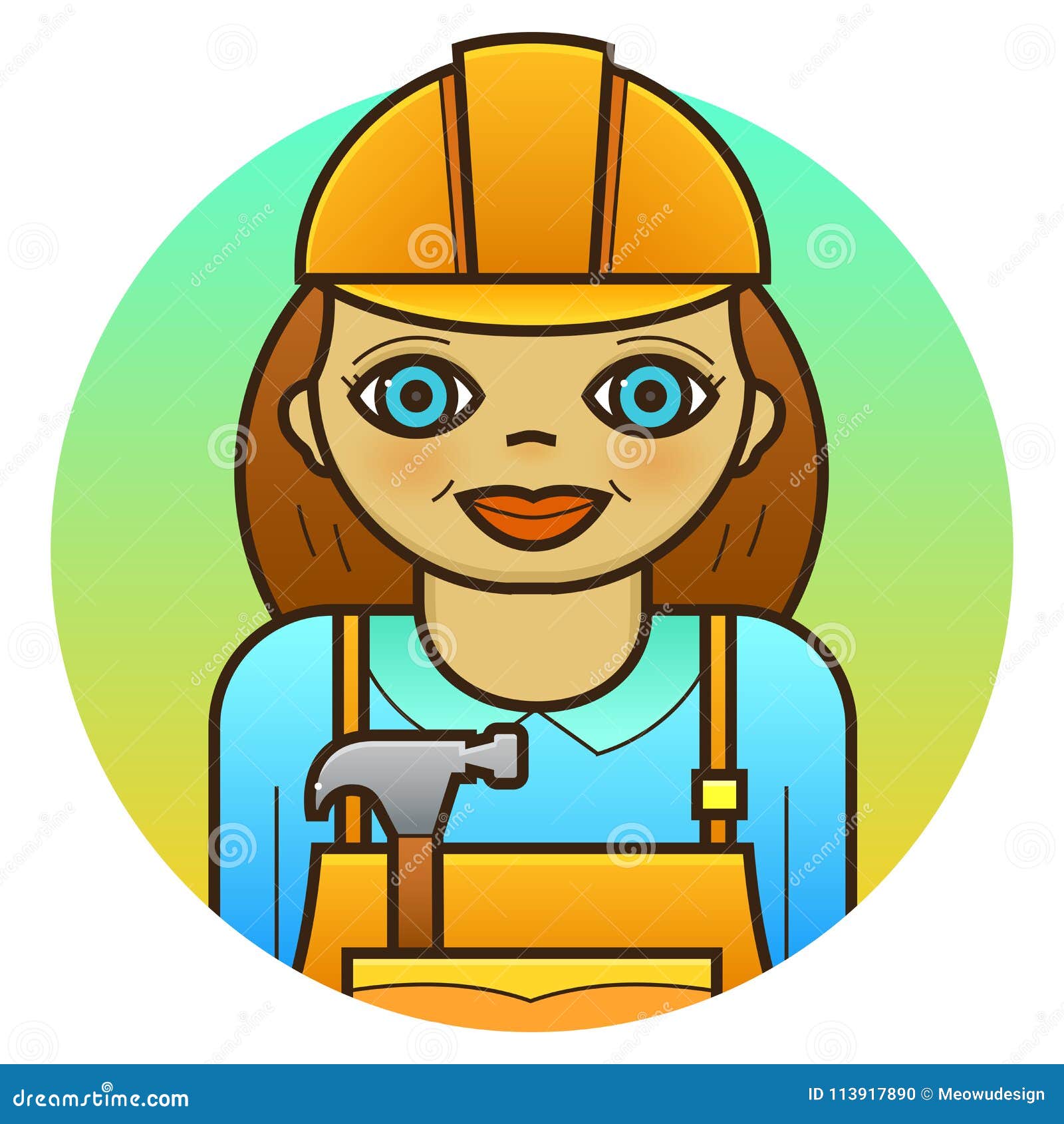 Woman Builder Vector Illustration Stock Vector - Illustration of icon ...