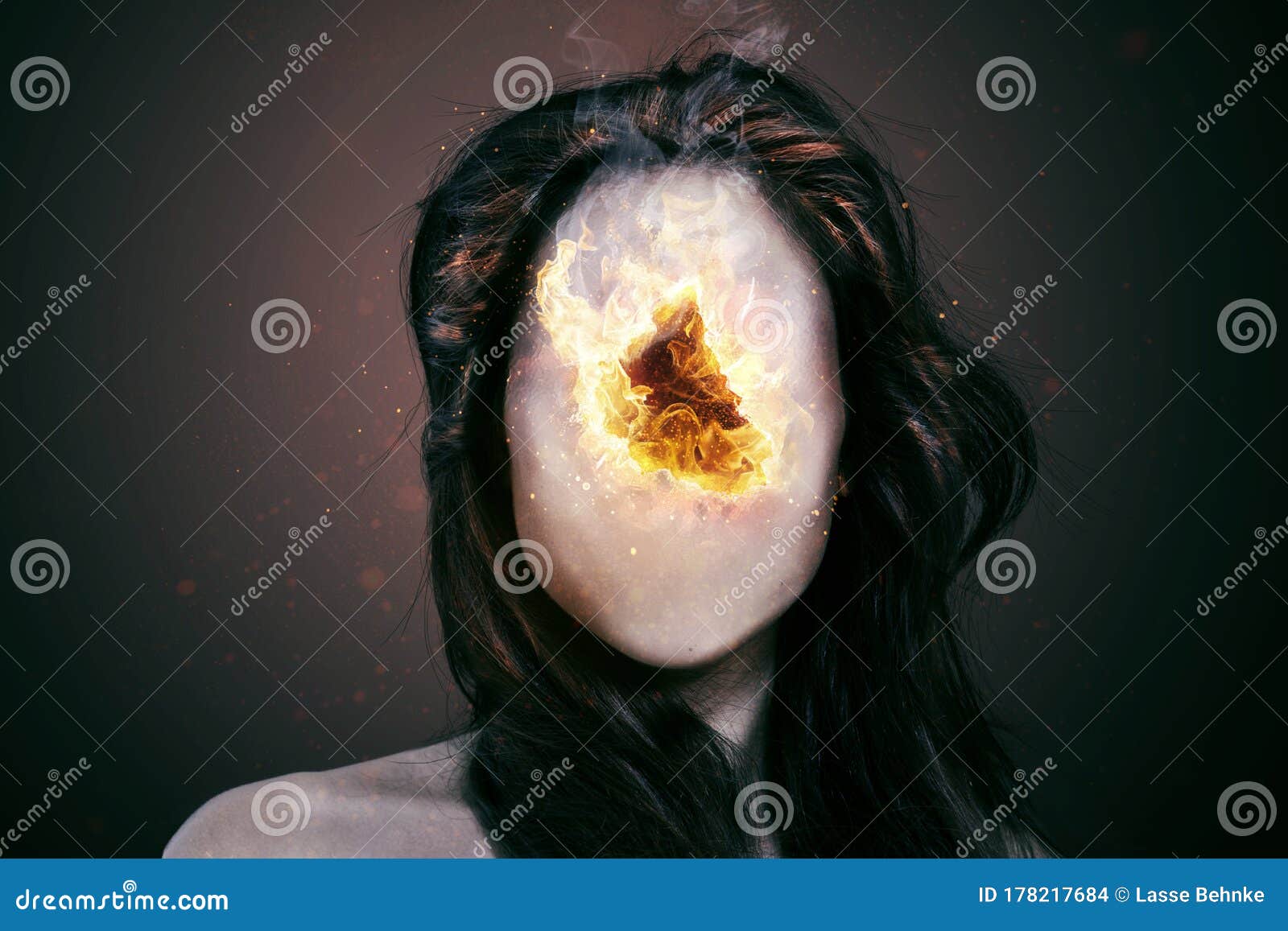 Burning hole in a face stock photo. Image of sick, burn - 178217684