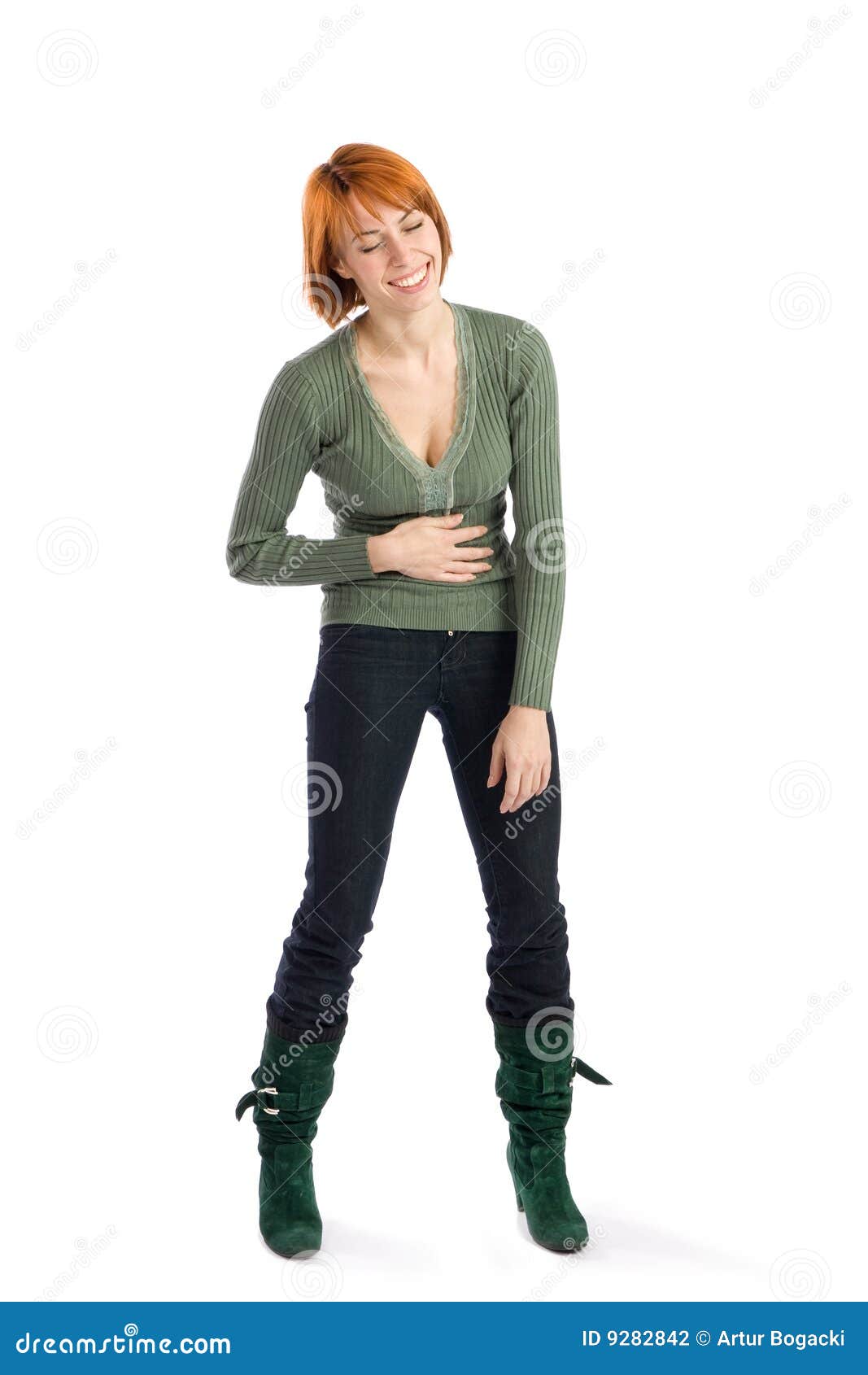 Woman Burst Out Laughing stock photo. Image of fresh, person - 9282842