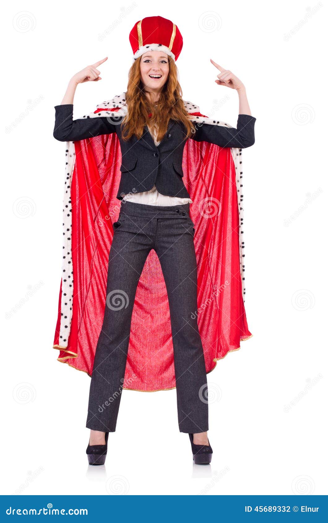 Woman Business Posing As Queen Isolated Stock Photo - Image of ...