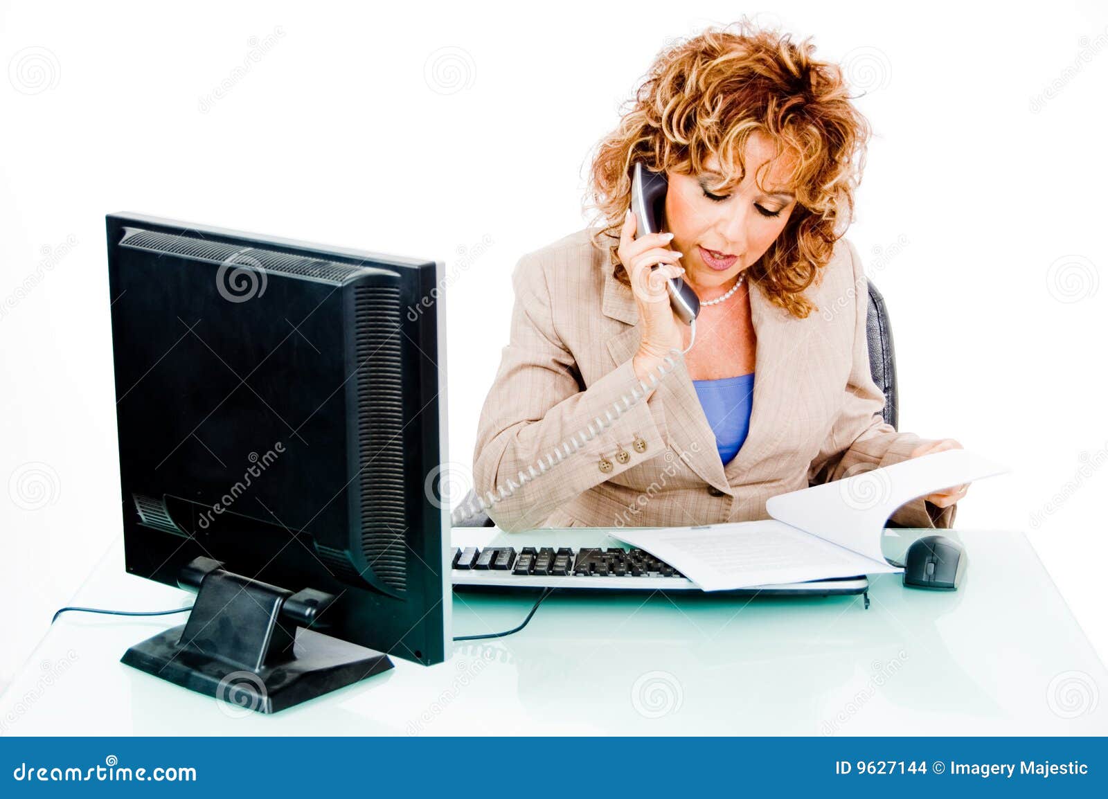 Woman busy on phone call stock photo. Image of commerce - 9627144