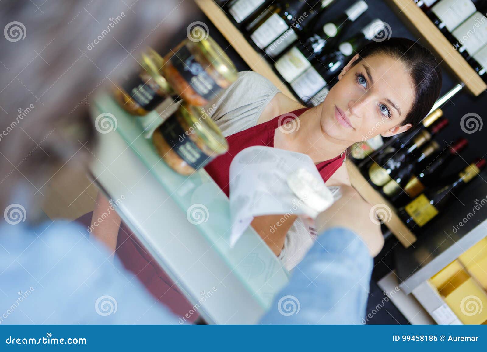Woman Buys Something at Market Stock Photo - Image of retail, person ...