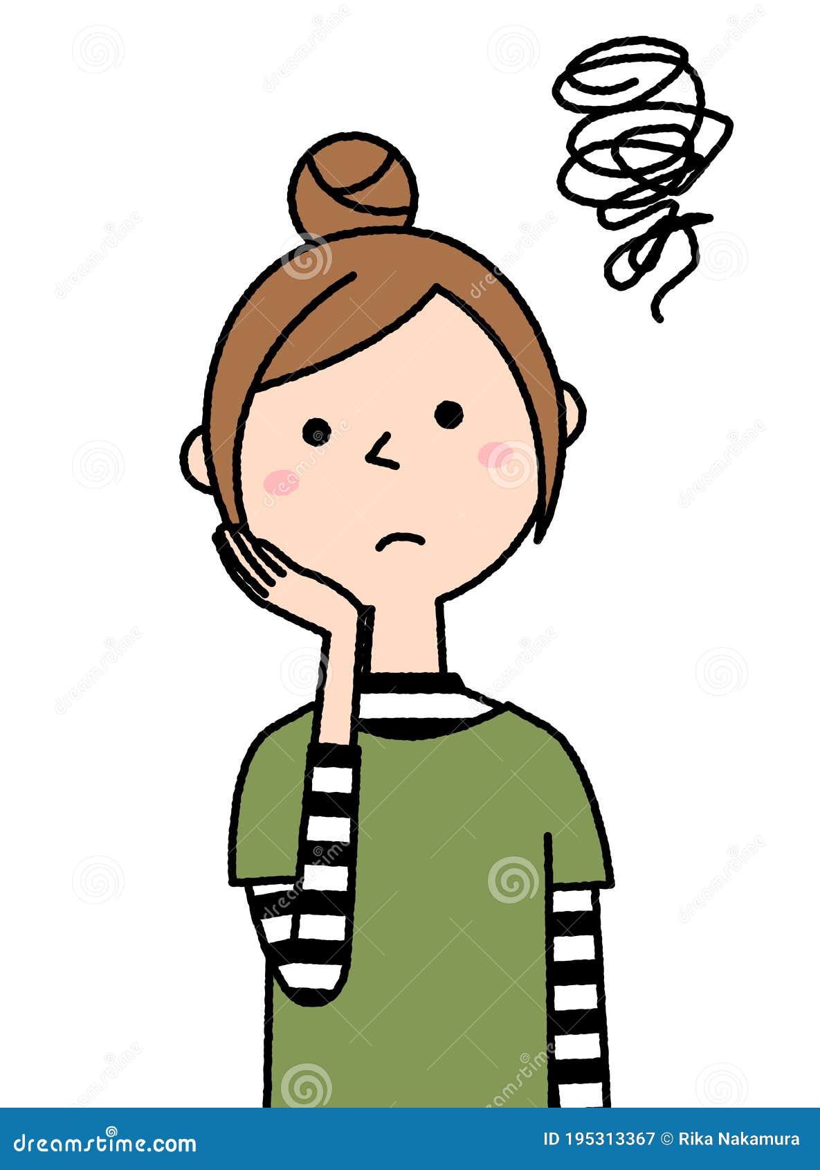 Young woman in trouble stock vector. Illustration of person - 195313367