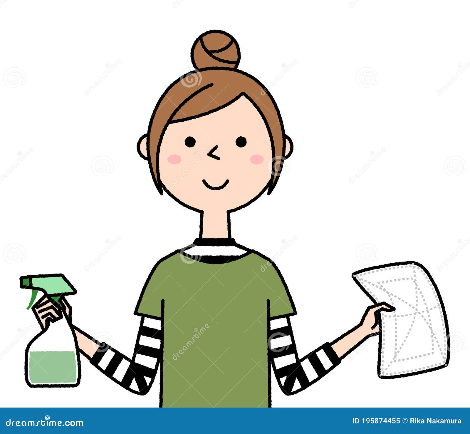 Young woman wiping stock vector. Illustration of vector - 195874455