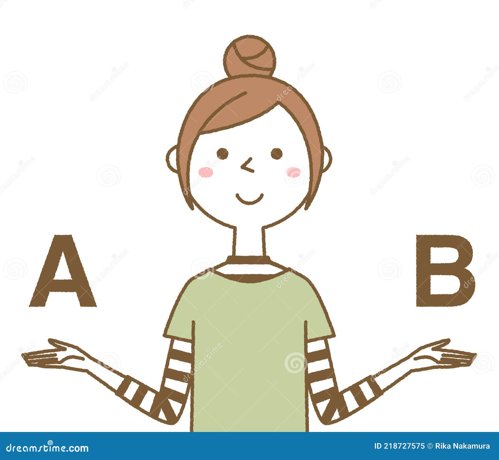 Young woman to consider stock vector. Illustration of person - 218727575