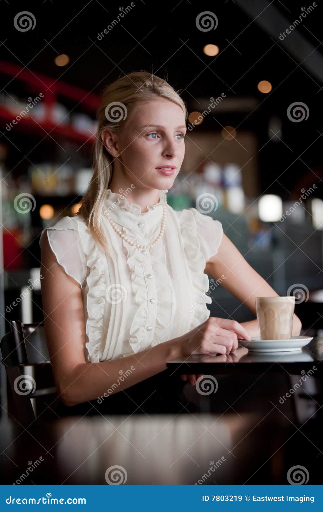 Woman in Cafe stock image. Image of attractive, female - 7803219
