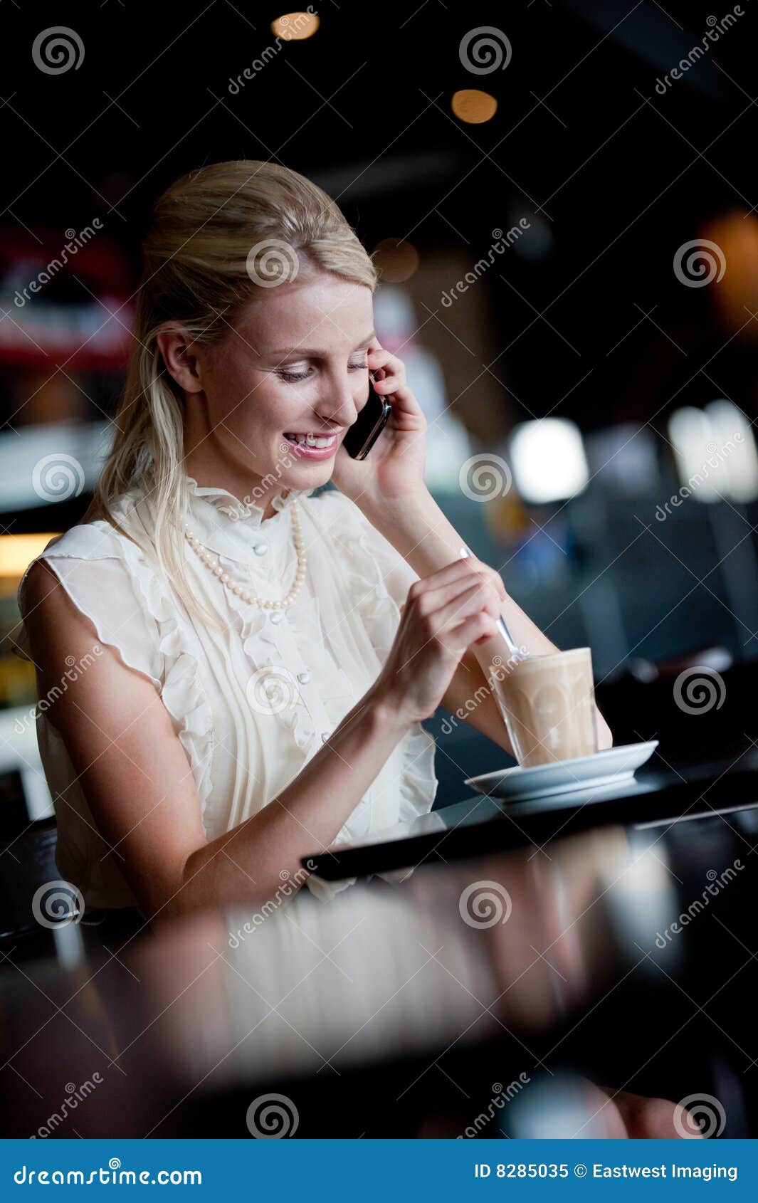 Woman in Cafe stock image. Image of female, restaurant - 8285035