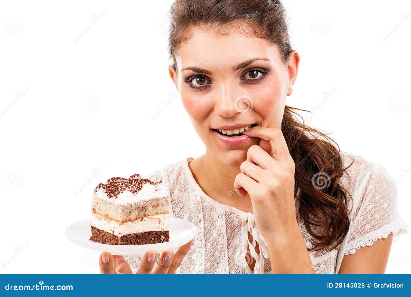 Woman with a cake stock photo. Image of female, caucasian - 28145028