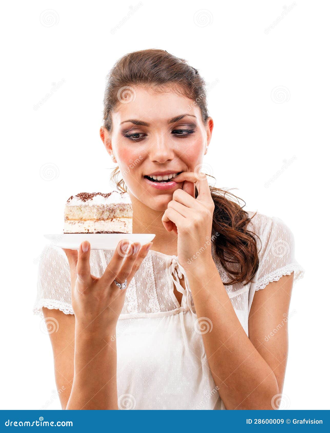 Woman with a cake stock image. Image of sweet, look, freshness - 28600009