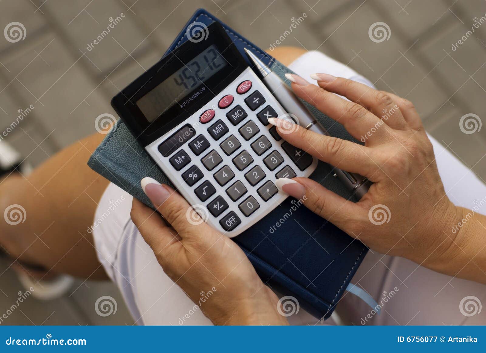 Woman calculating stock image. Image of finger, costs - 6756077