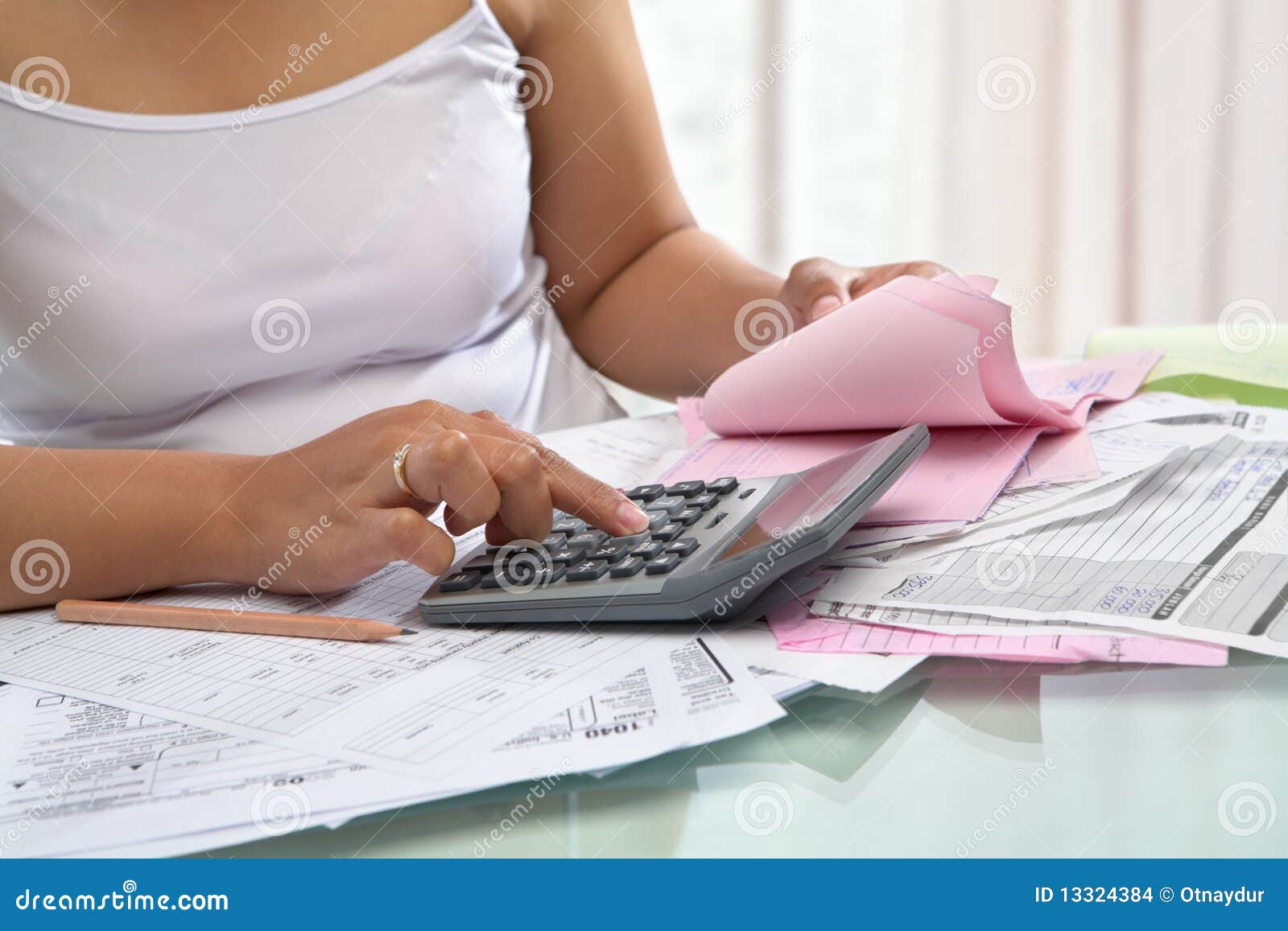 Woman Calculating Energy Efficient House Royalty-Free Stock Photo ...