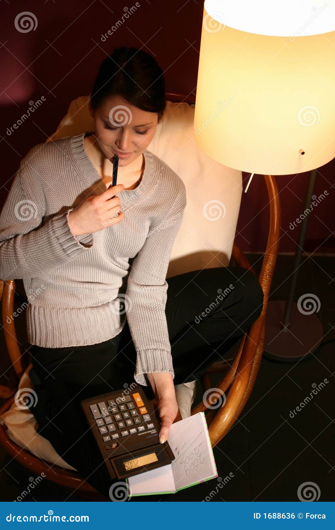 Woman with calculator stock photo. Image of woman, personal - 1688636