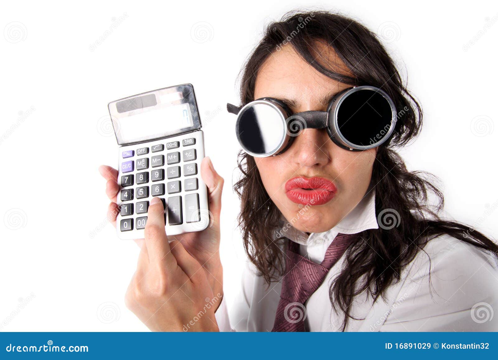 Woman with calculator stock image. Image of education - 16891029