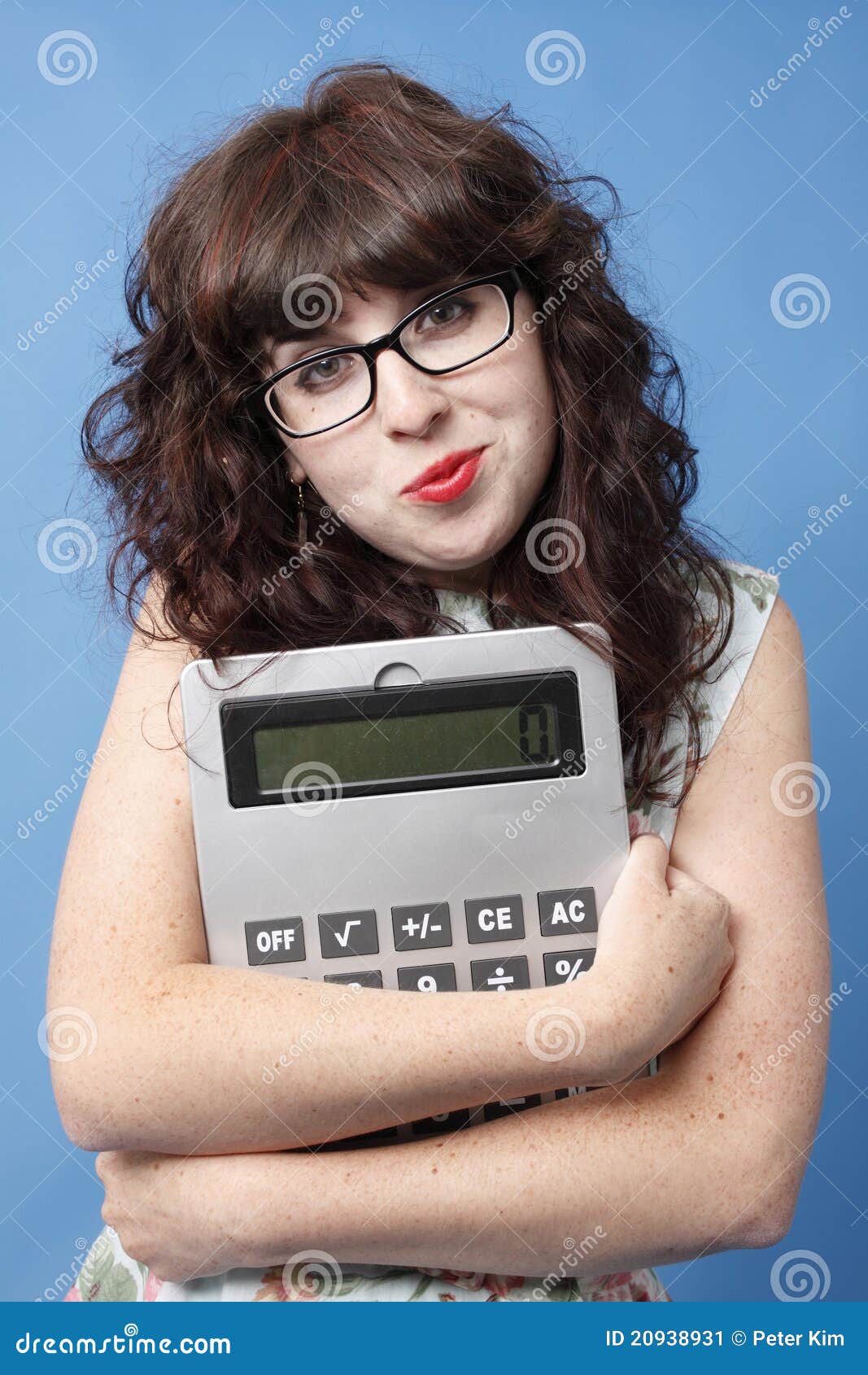 Woman with calculator stock image. Image of girl, cute - 20938931
