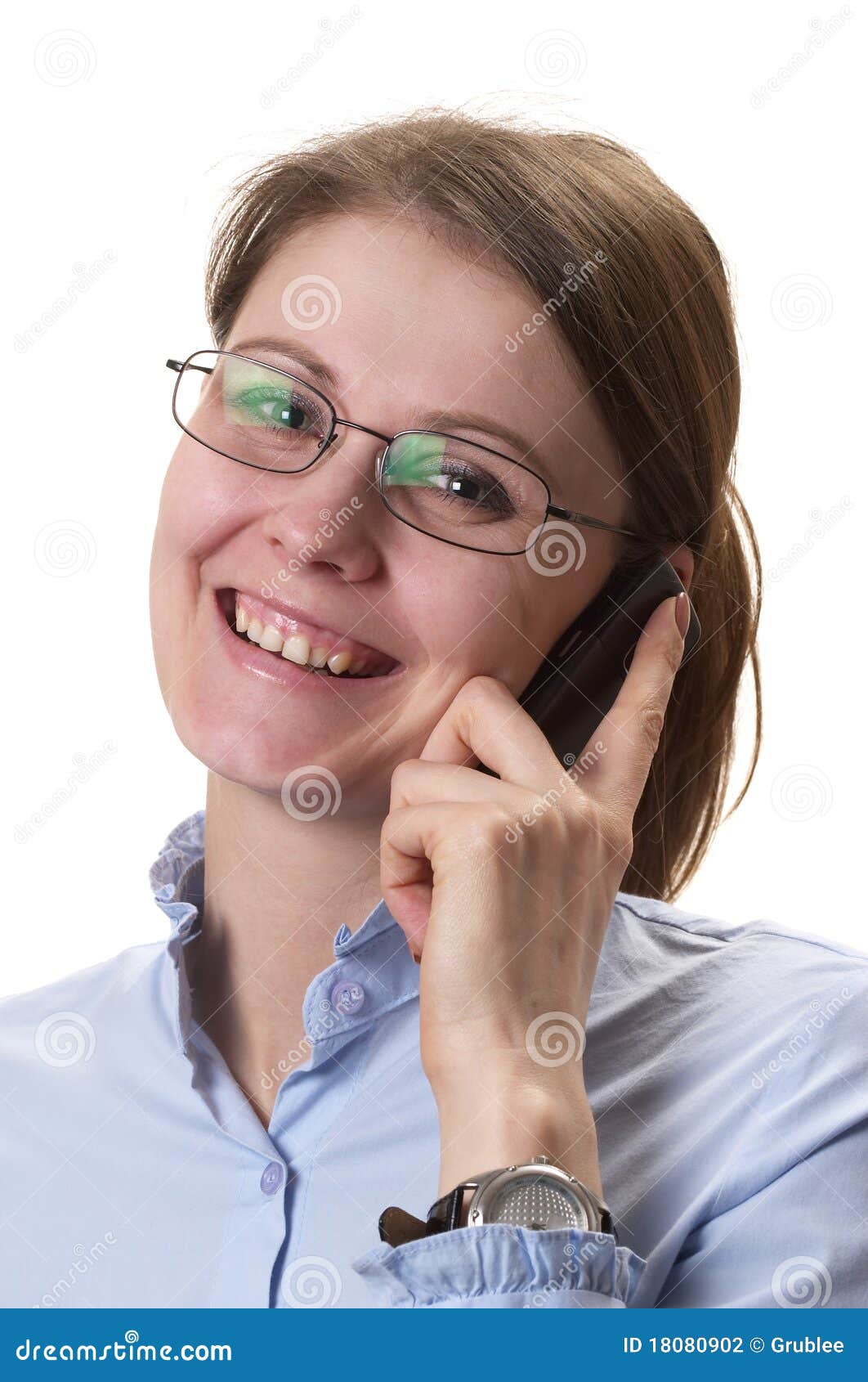 Woman on call stock photo. Image of white, woman, smile - 18080902