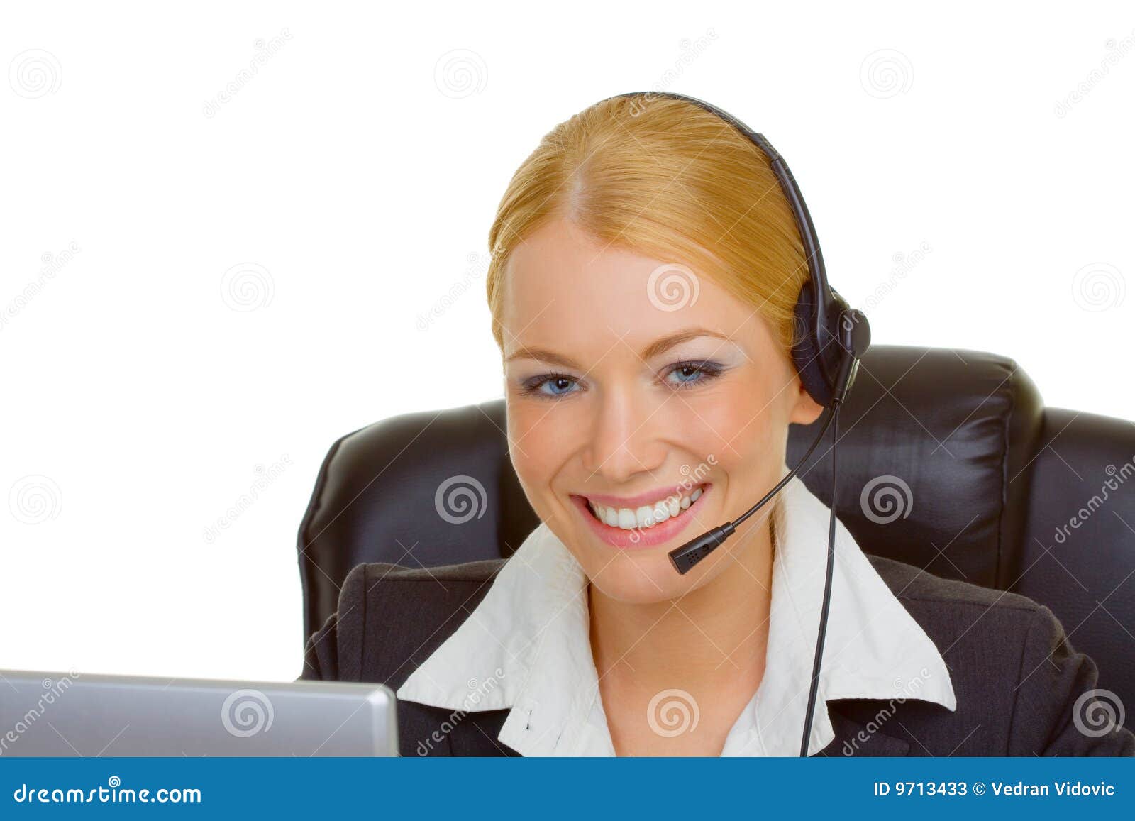 Woman in call center stock image. Image of face, occupation - 9713433