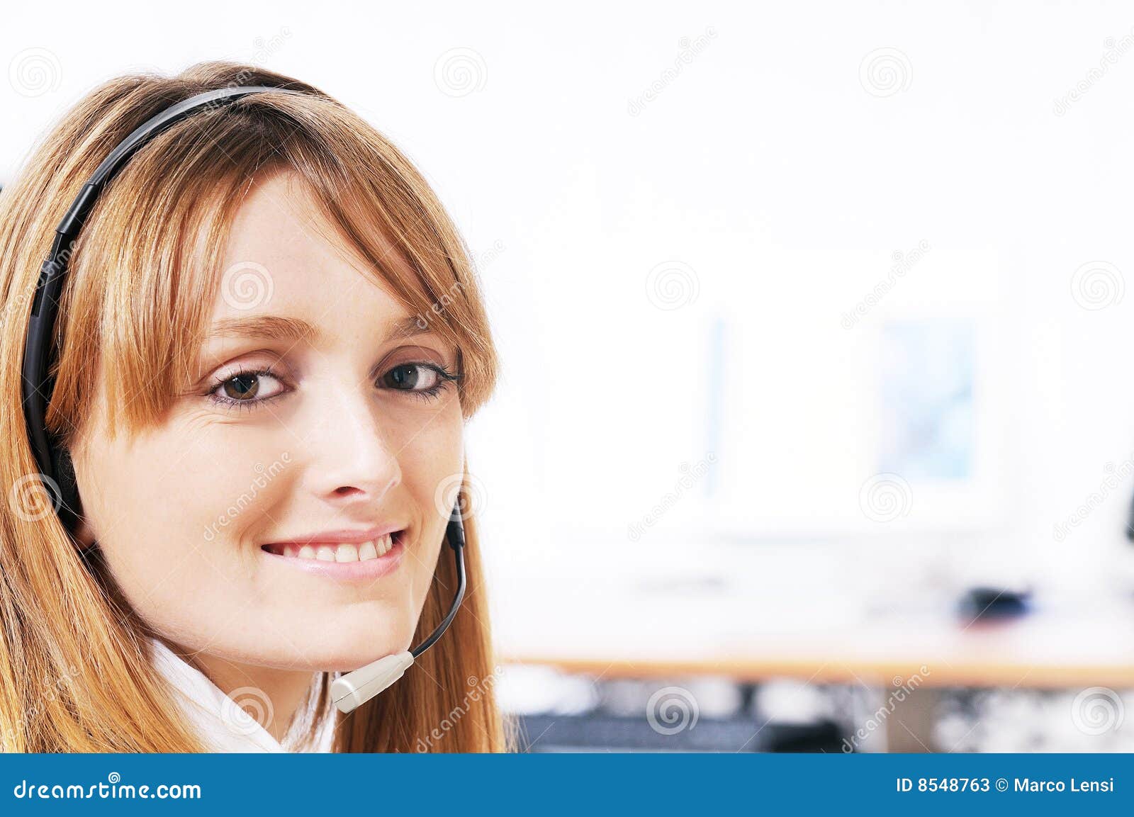 Woman and call centre stock image. Image of young, call - 8548763