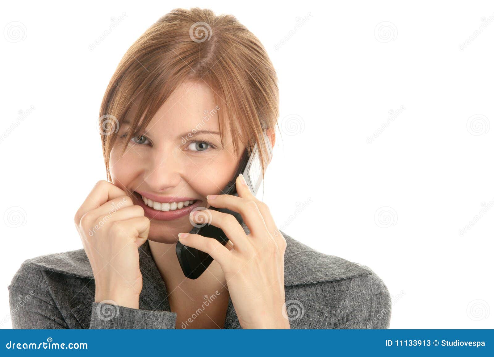Woman Calling by Cellular Phone Stock Image - Image of cell, assistant ...