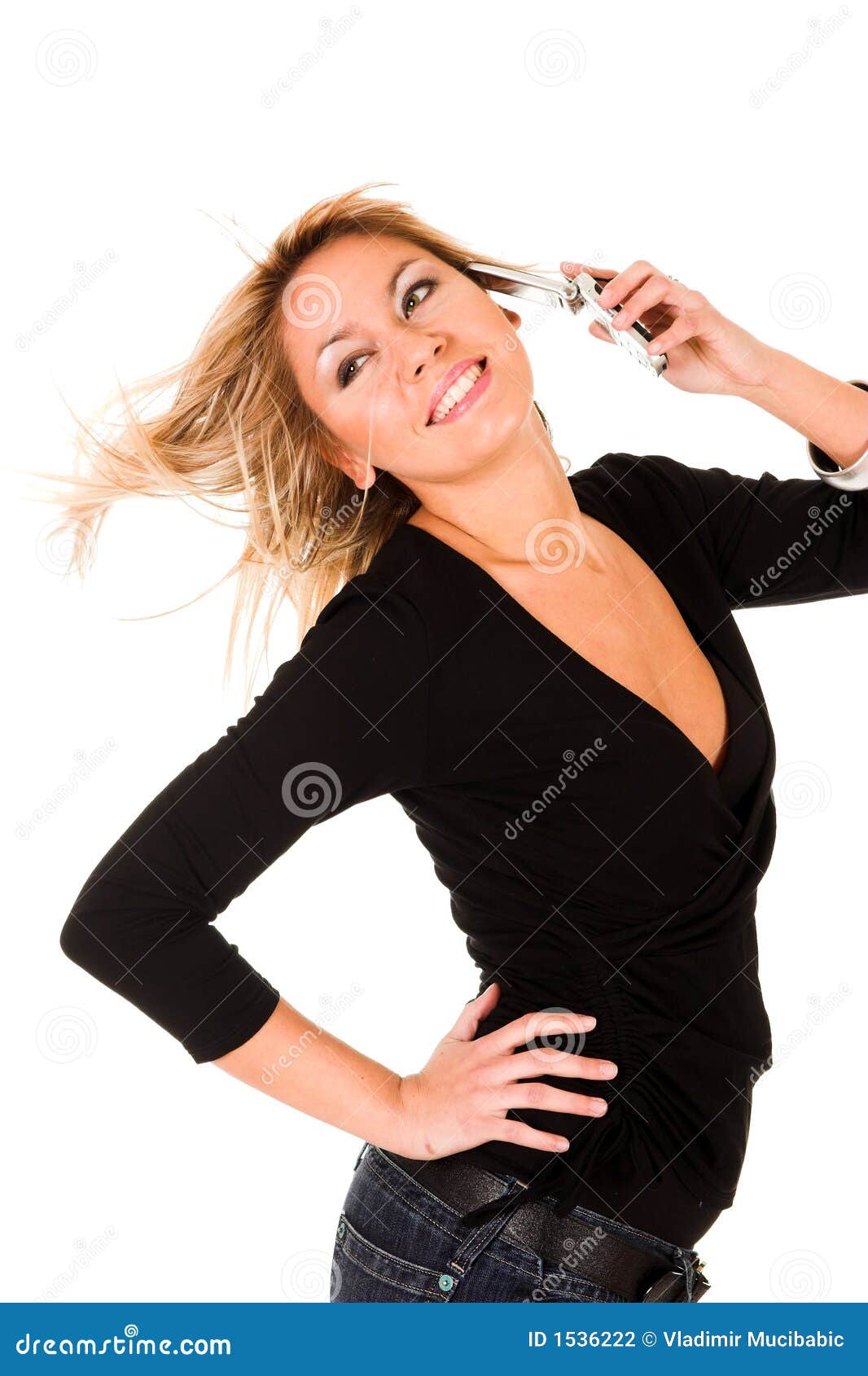 Woman Calling by Mobile Phone Stock Photo - Image of lady, communicate ...