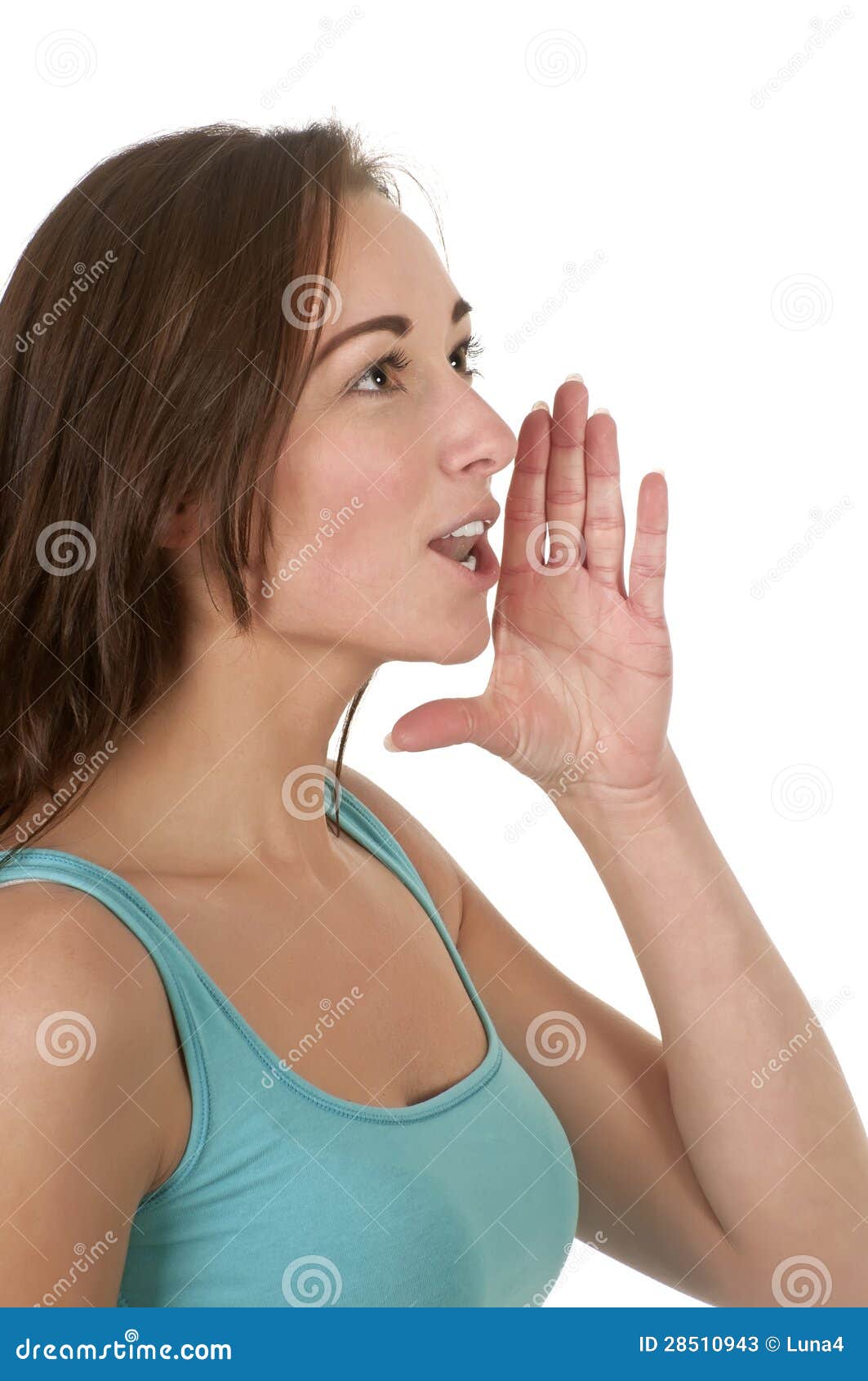 Woman calling out stock image. Image of gossip, explaining - 28510943