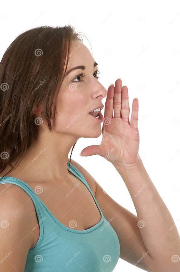 Woman calling out stock image. Image of gossip, explaining - 28510943