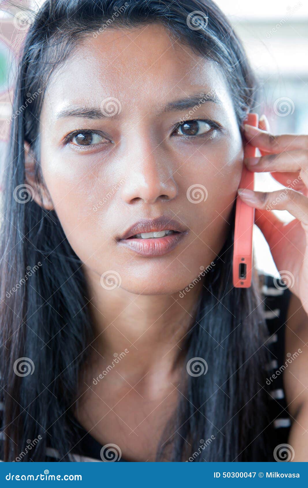 Woman calling by phone stock image. Image of call, closeup - 50300047