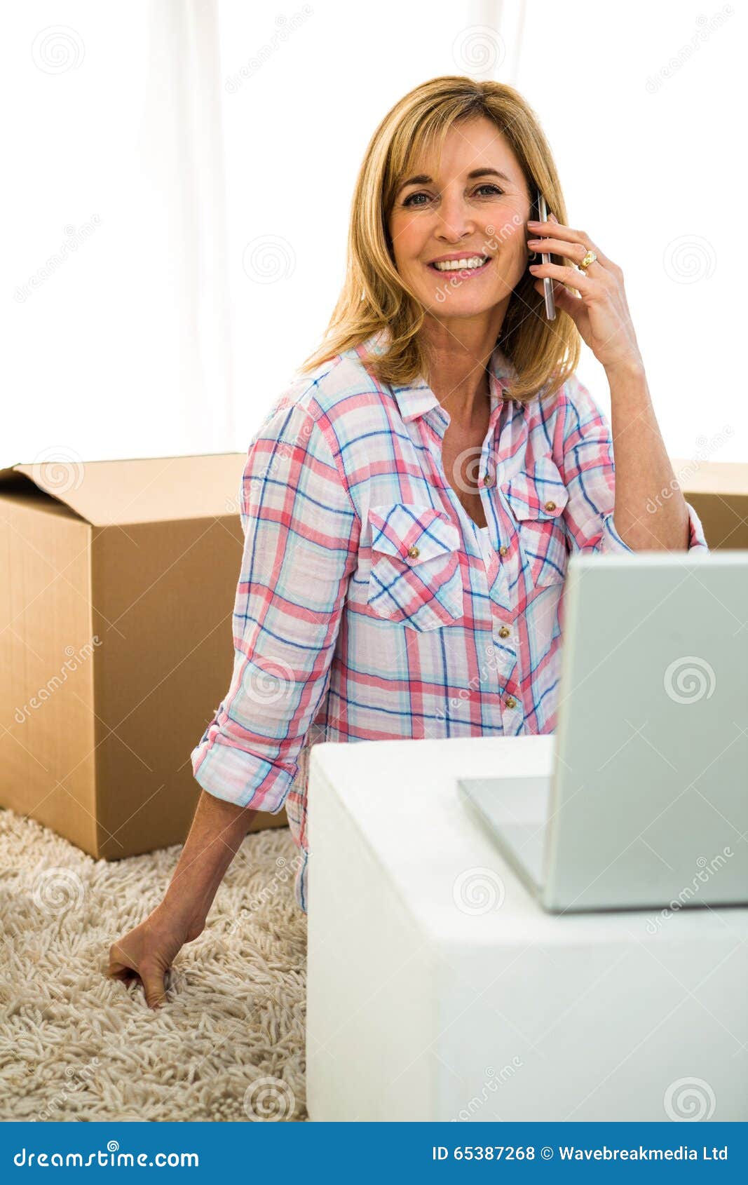 Woman calling someone stock photo. Image of beautiful - 65387268