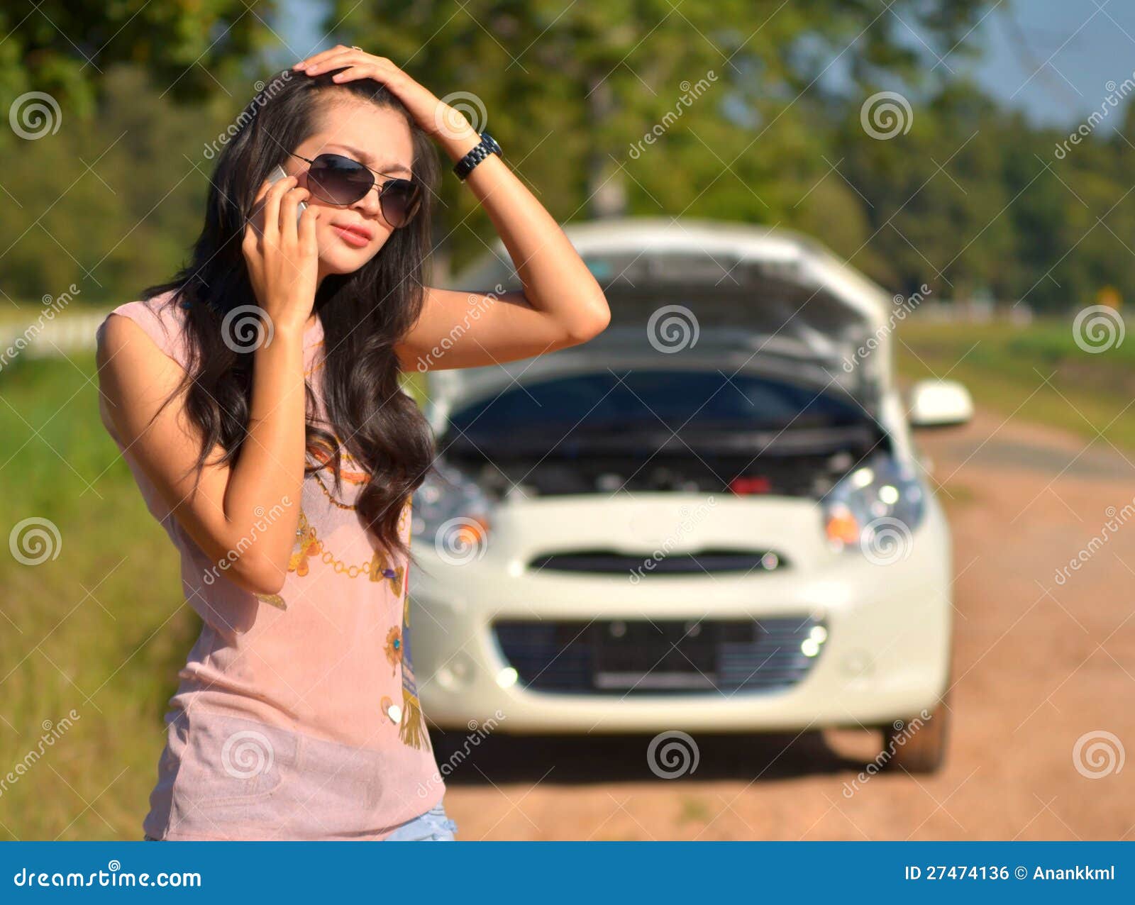 A Woman Calls for Assistance Stock Photo - Image of trouble, help: 27474136