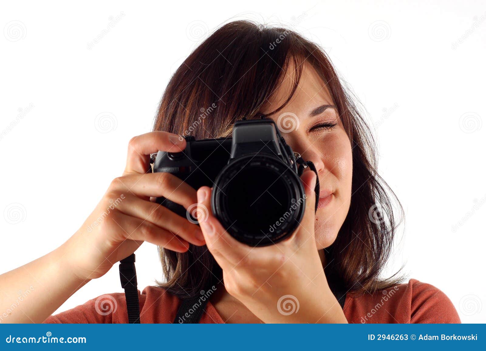 Woman with camera stock image. Image of casual, fashion - 2946263