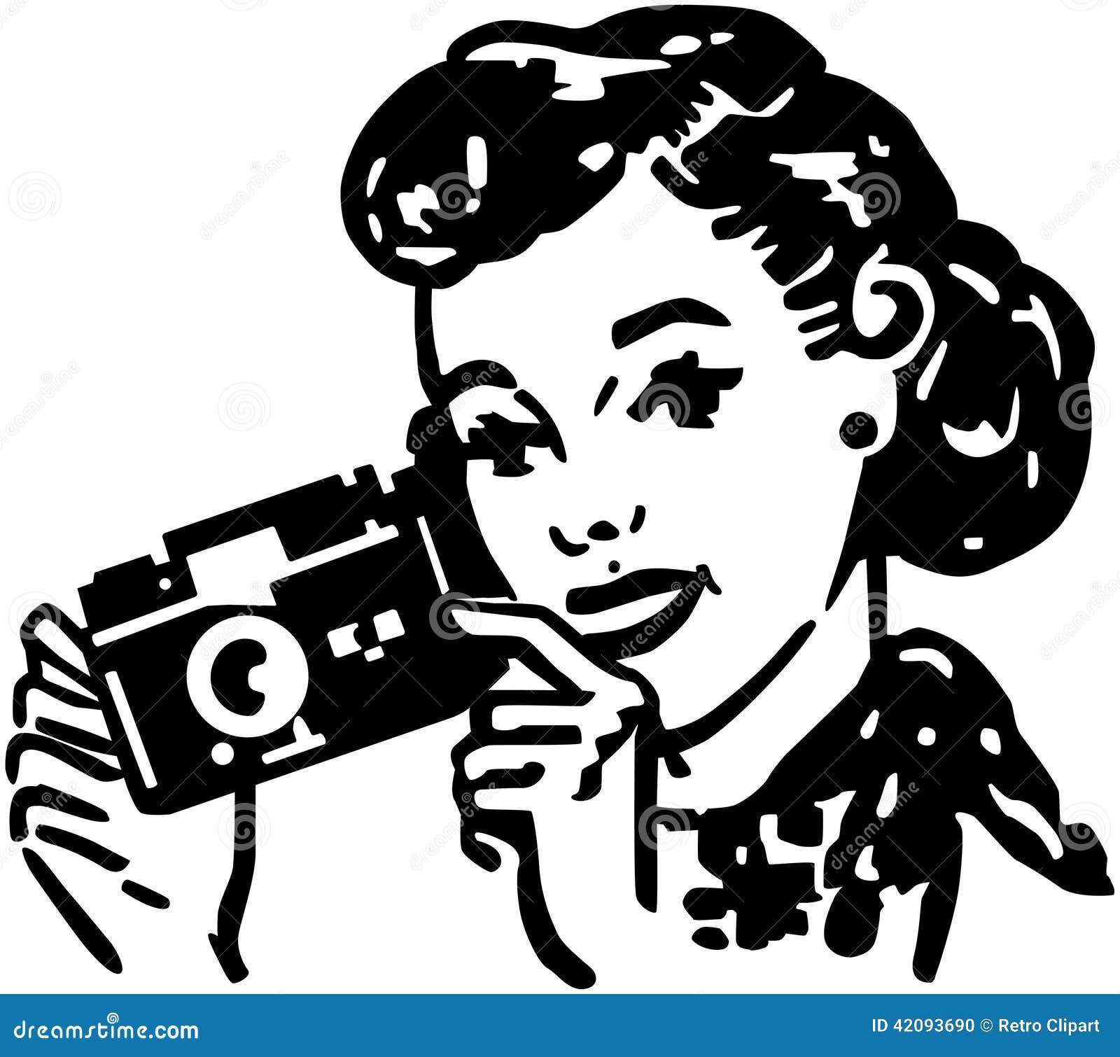 Woman with Camera stock vector. Illustration of snapshot - 42093690