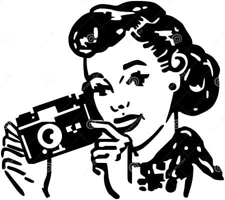 Woman with Camera stock vector. Illustration of snapshot - 42093690