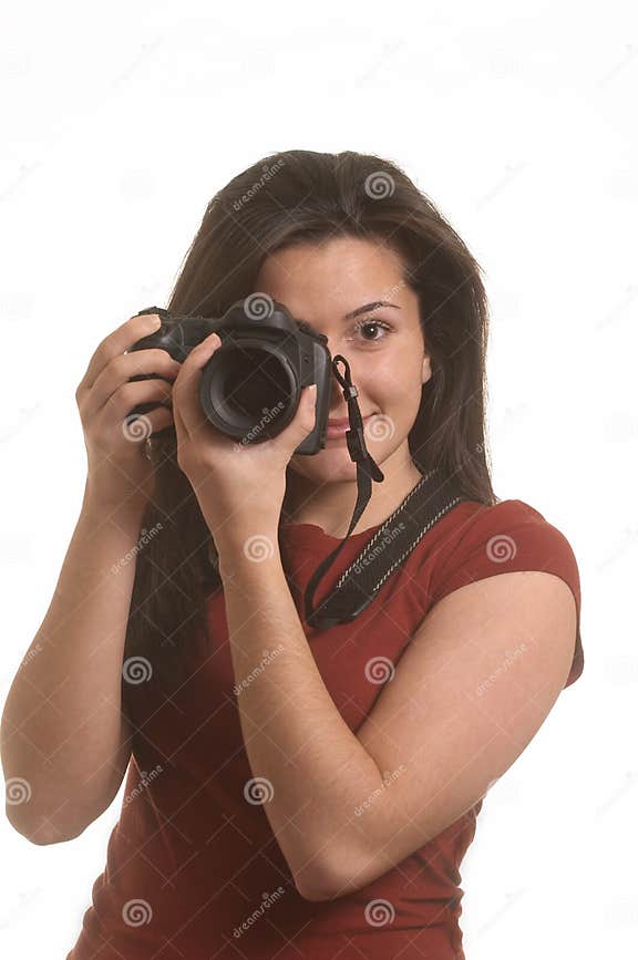 Woman with Camera stock photo. Image of adult, people - 5338284