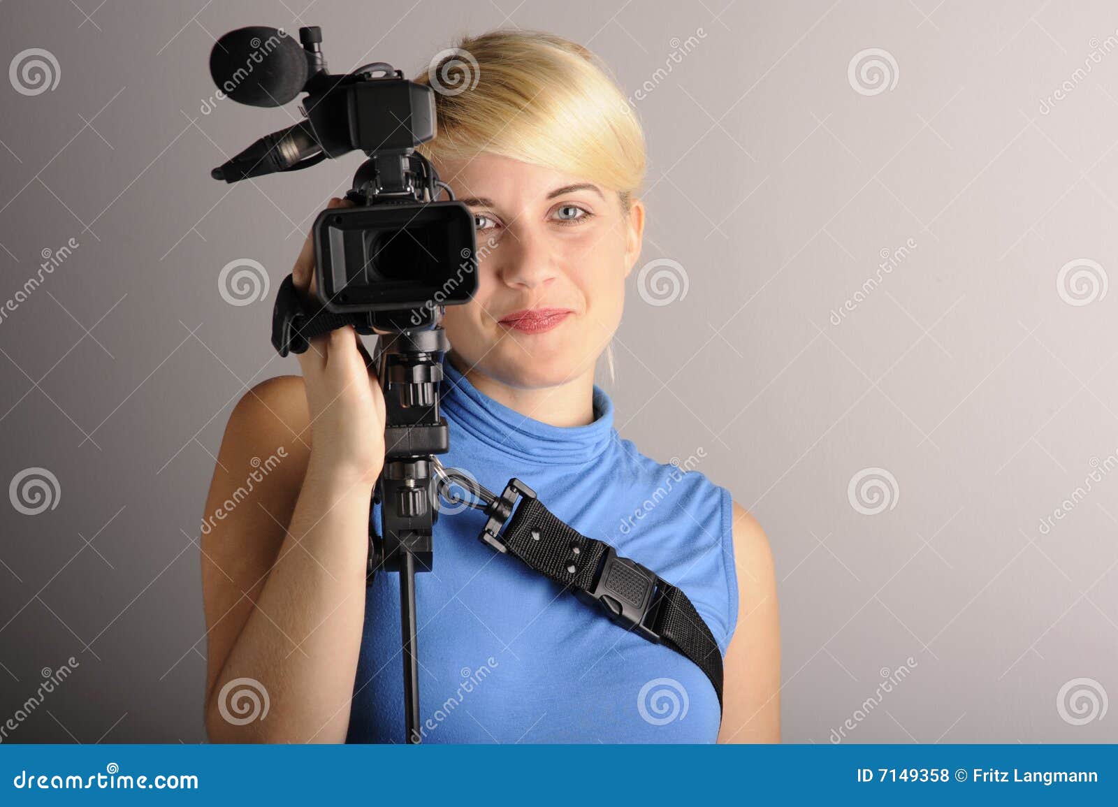 Woman with camera stock photo. Image of blond, education - 7149358