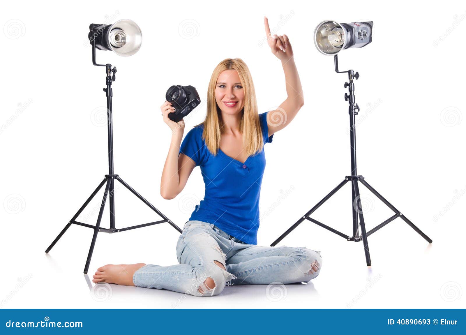 Woman with camera stock image. Image of blond, camera - 40890693
