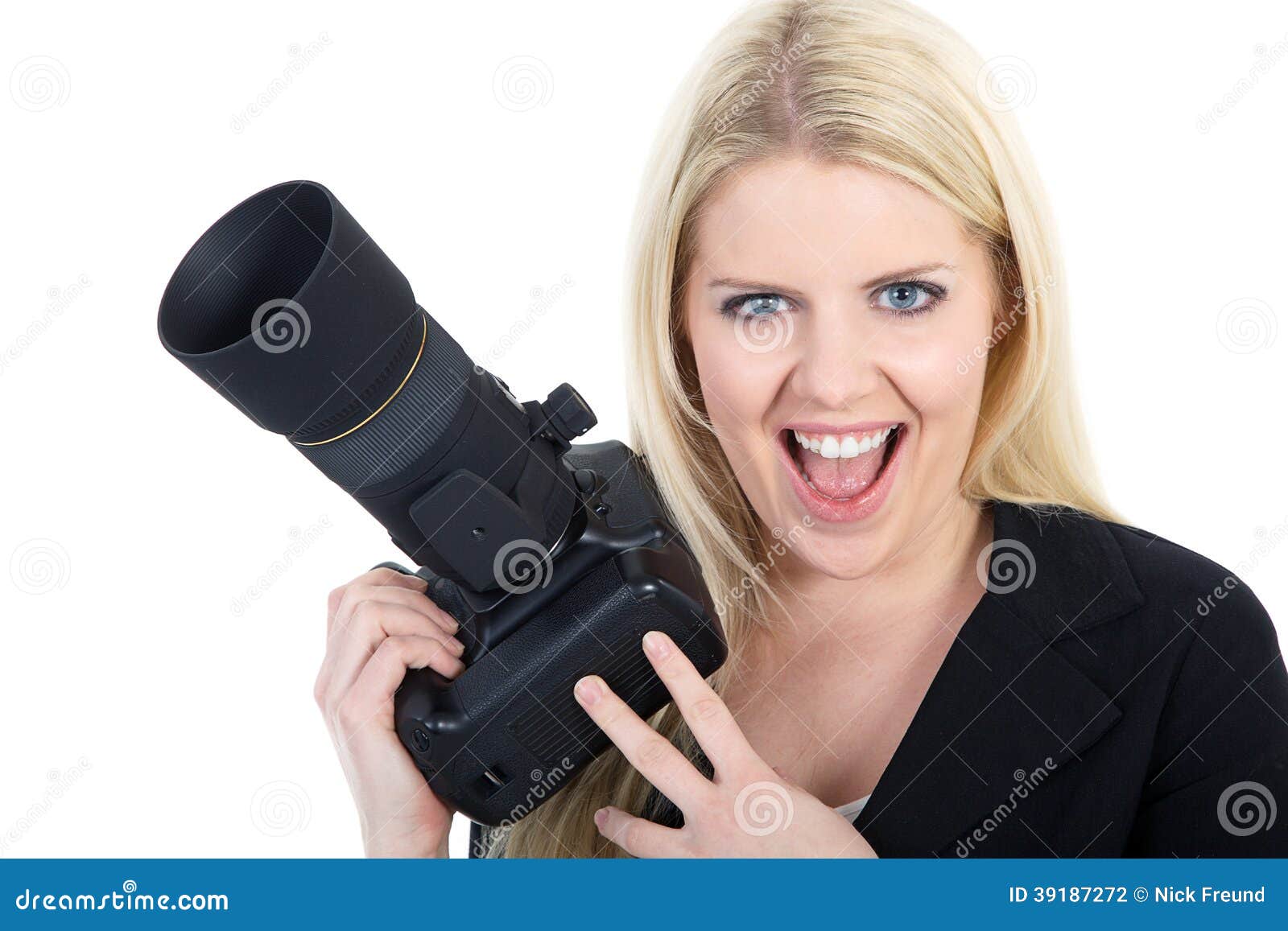 Woman with camera stock photo. Image of beauty, enjoy - 39187272