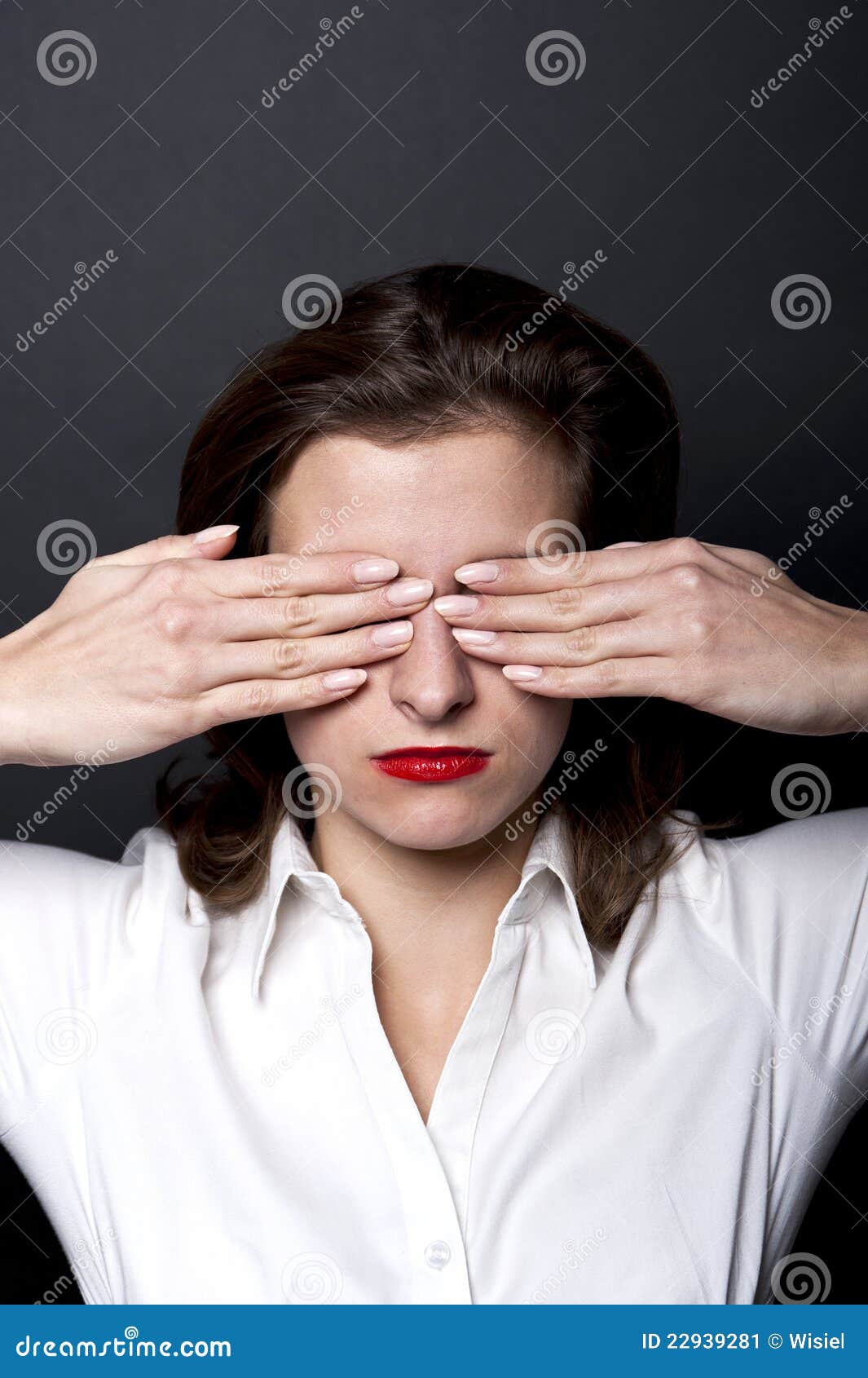 Woman can t eyesight stock image. Image of irritation - 22939281