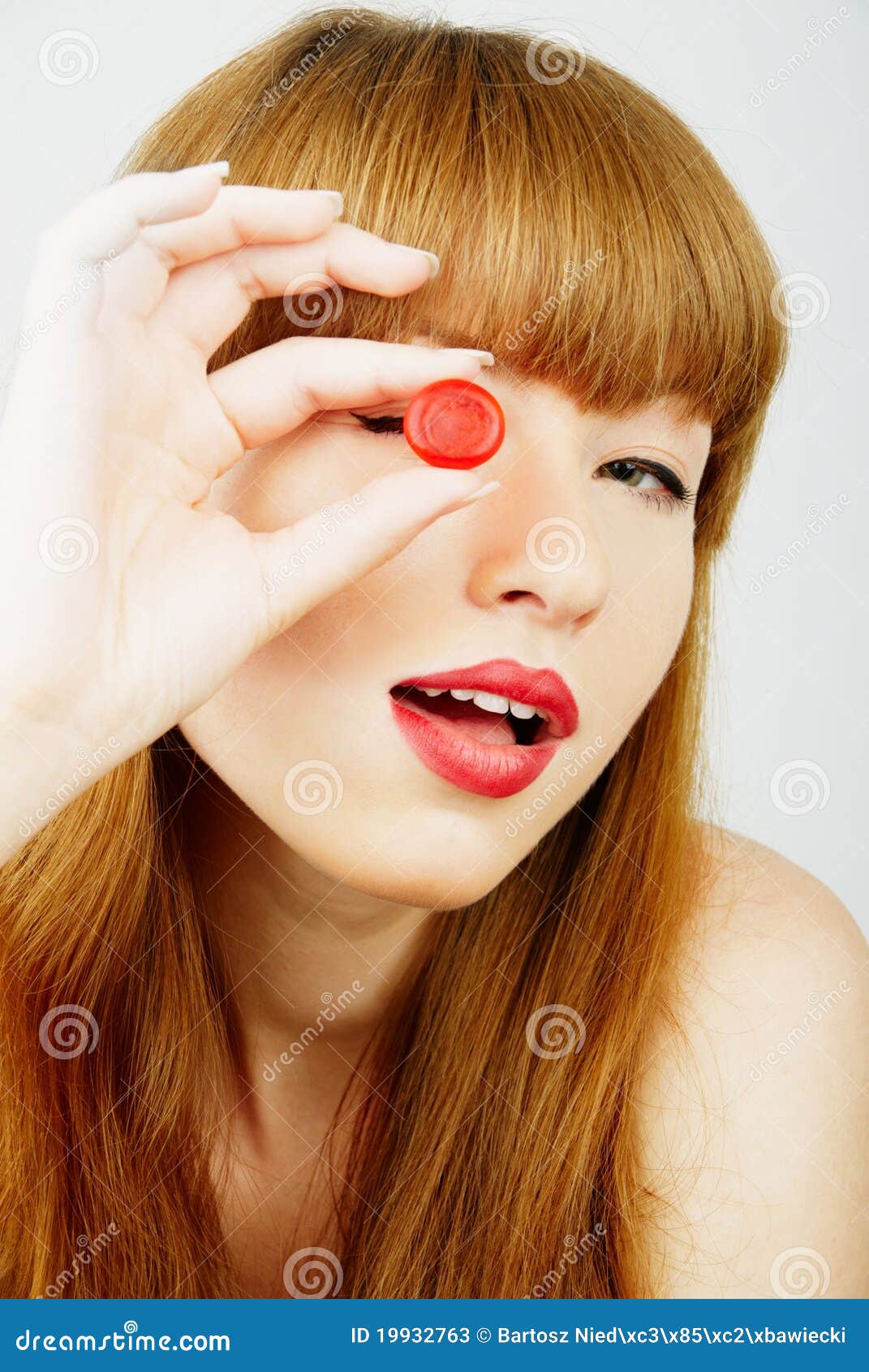 Woman with a candy stock image. Image of adult, beautiful - 19932763
