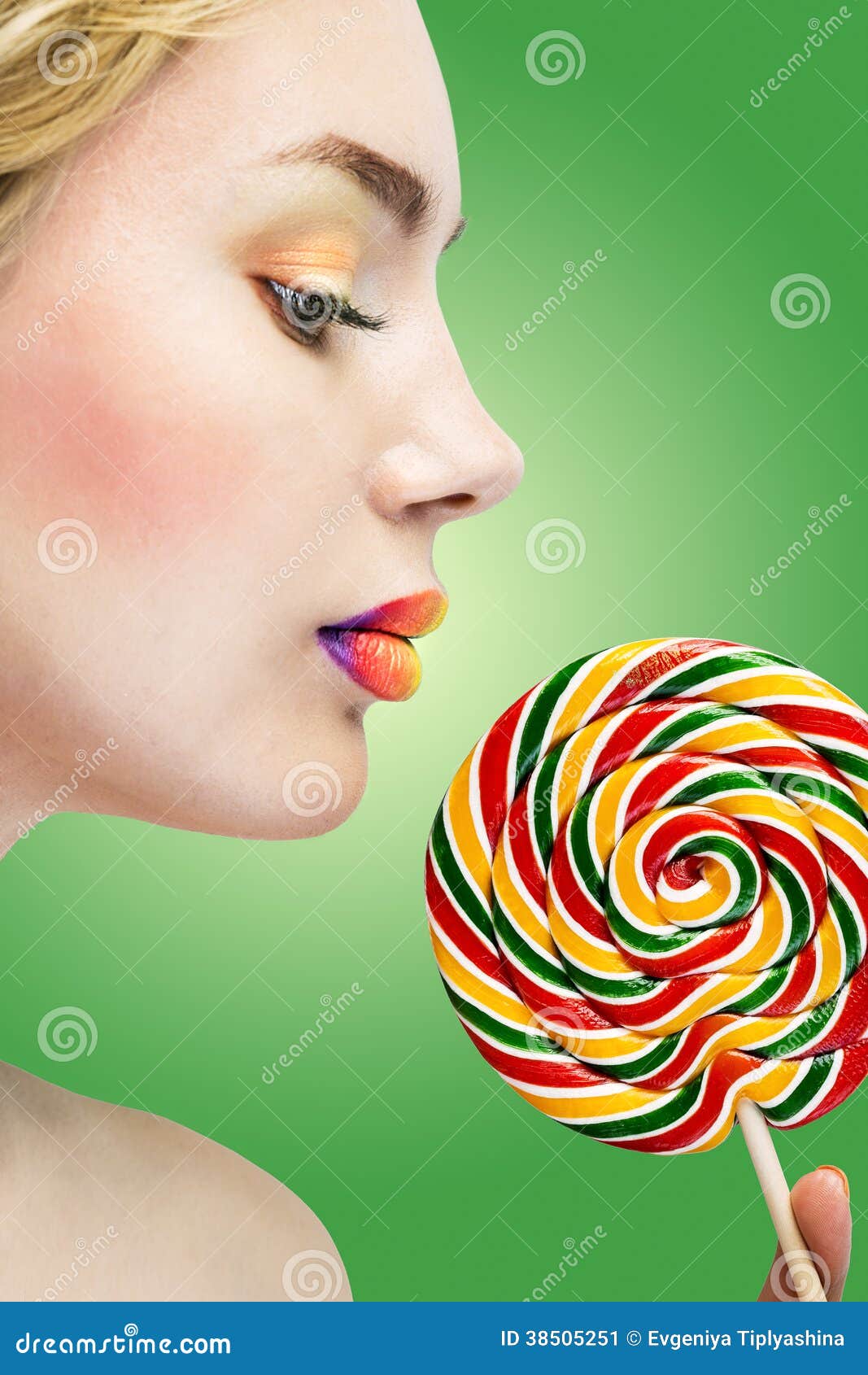 Woman with candy stock image. Image of beautiful, face - 38505251