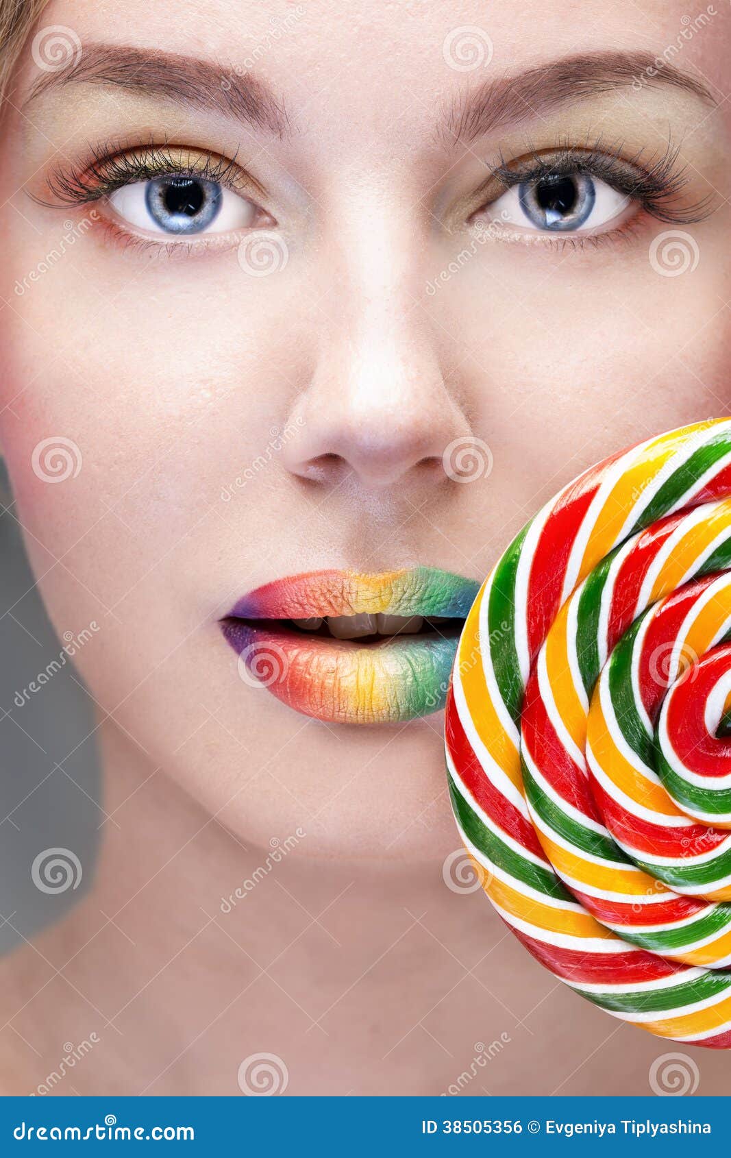 Woman with candy stock photo. Image of closeup, mouth - 38505356