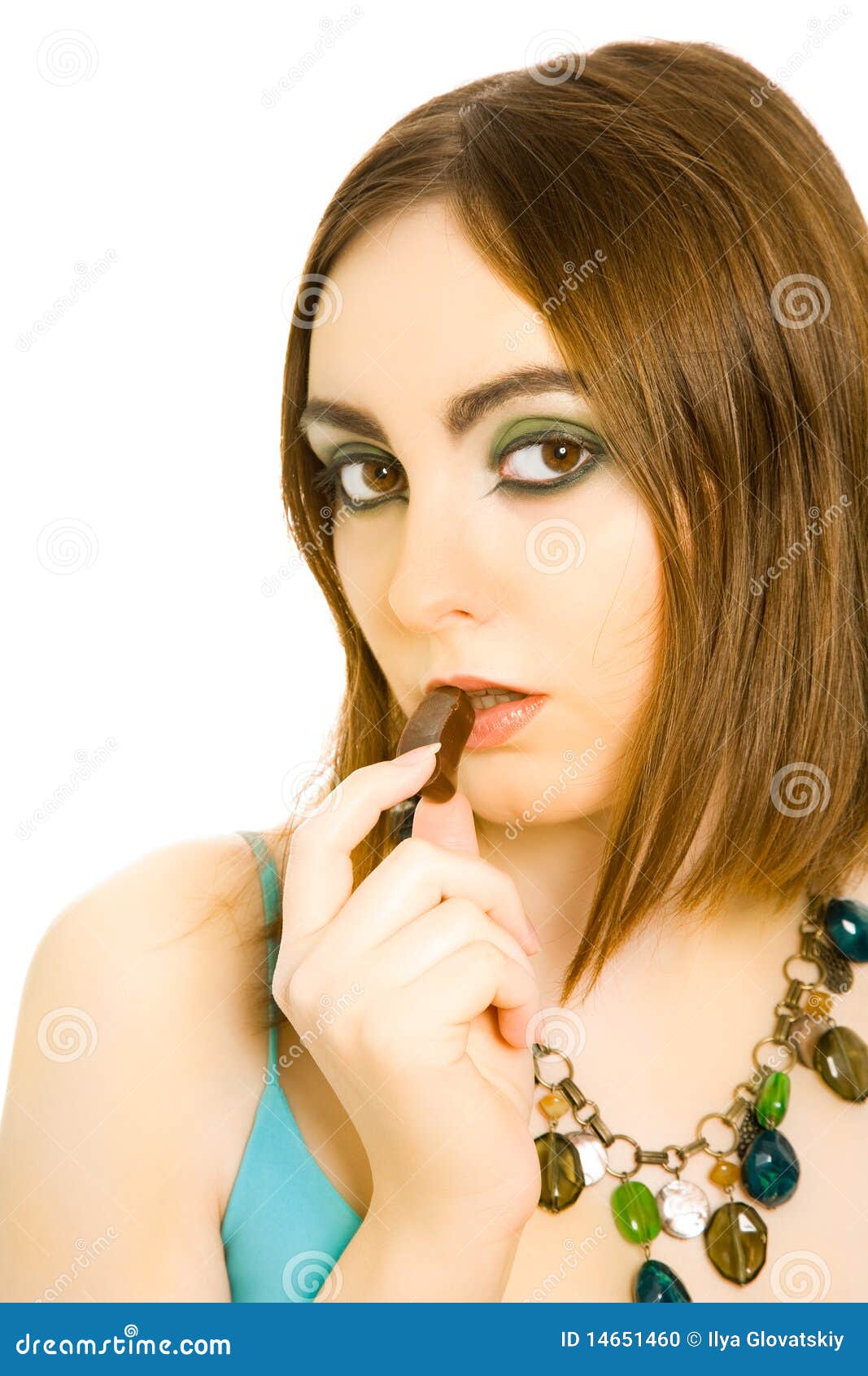 Woman with Candy in Her Lips Stock Photo - Image of beautiful, human ...